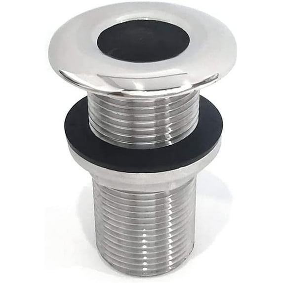 316 Stainless Steel Full Thread Boat Thru-Hull Fitting Drain for 1 inch ...