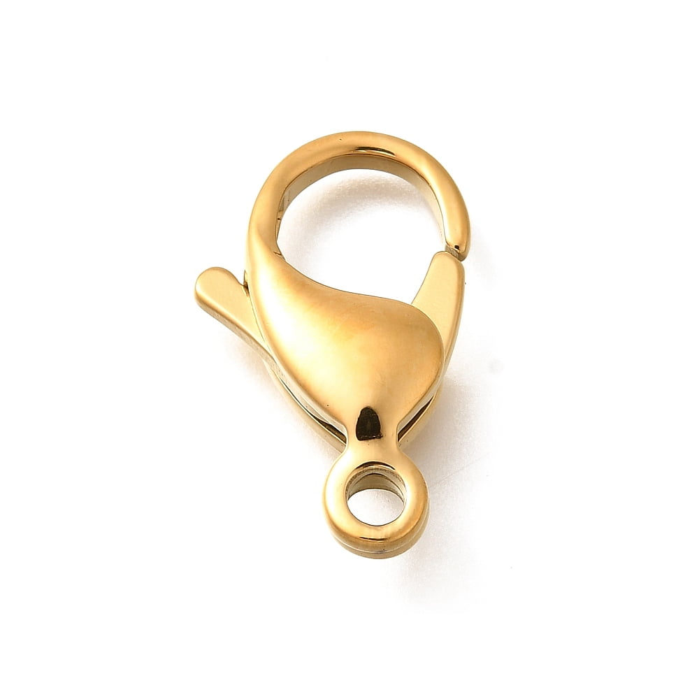 316 Stainless Steel Lobster Claw Clasps Golden 23x14x6mm Hole: 3mm ...