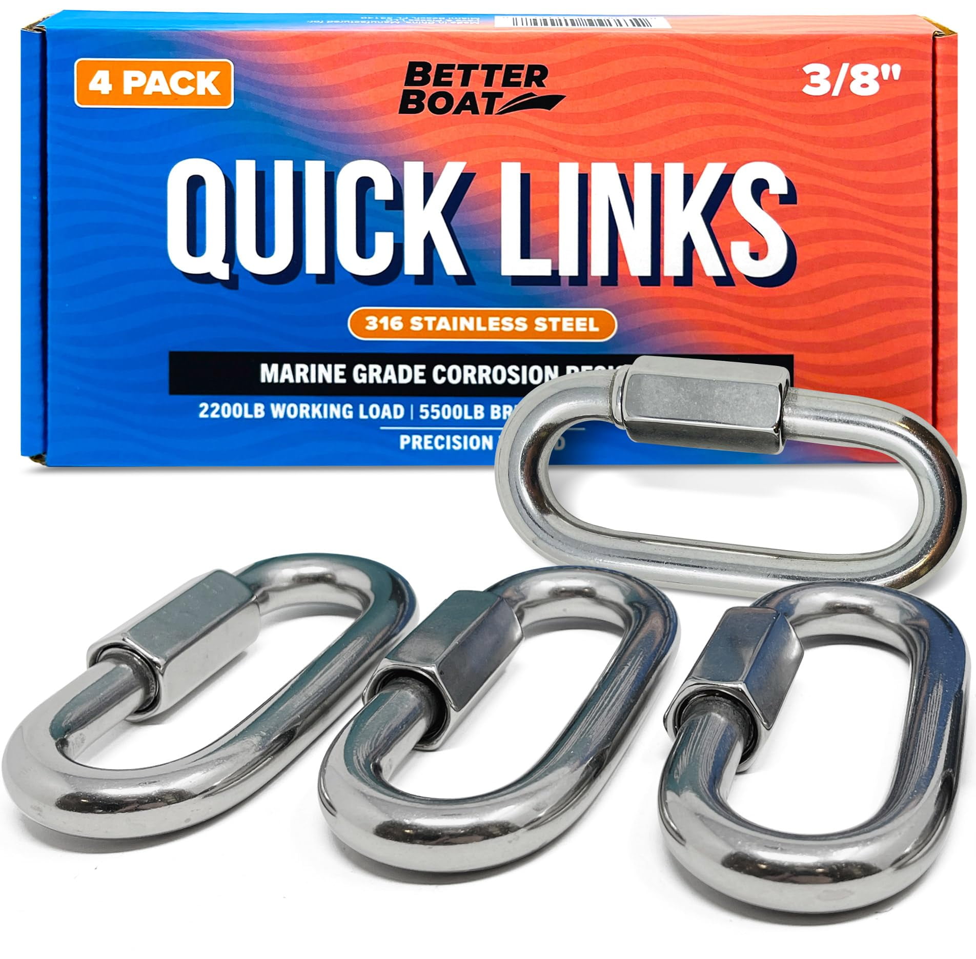 316 Stainless Steel Locking Chain Link, Threaded Quick Link Chain ...
