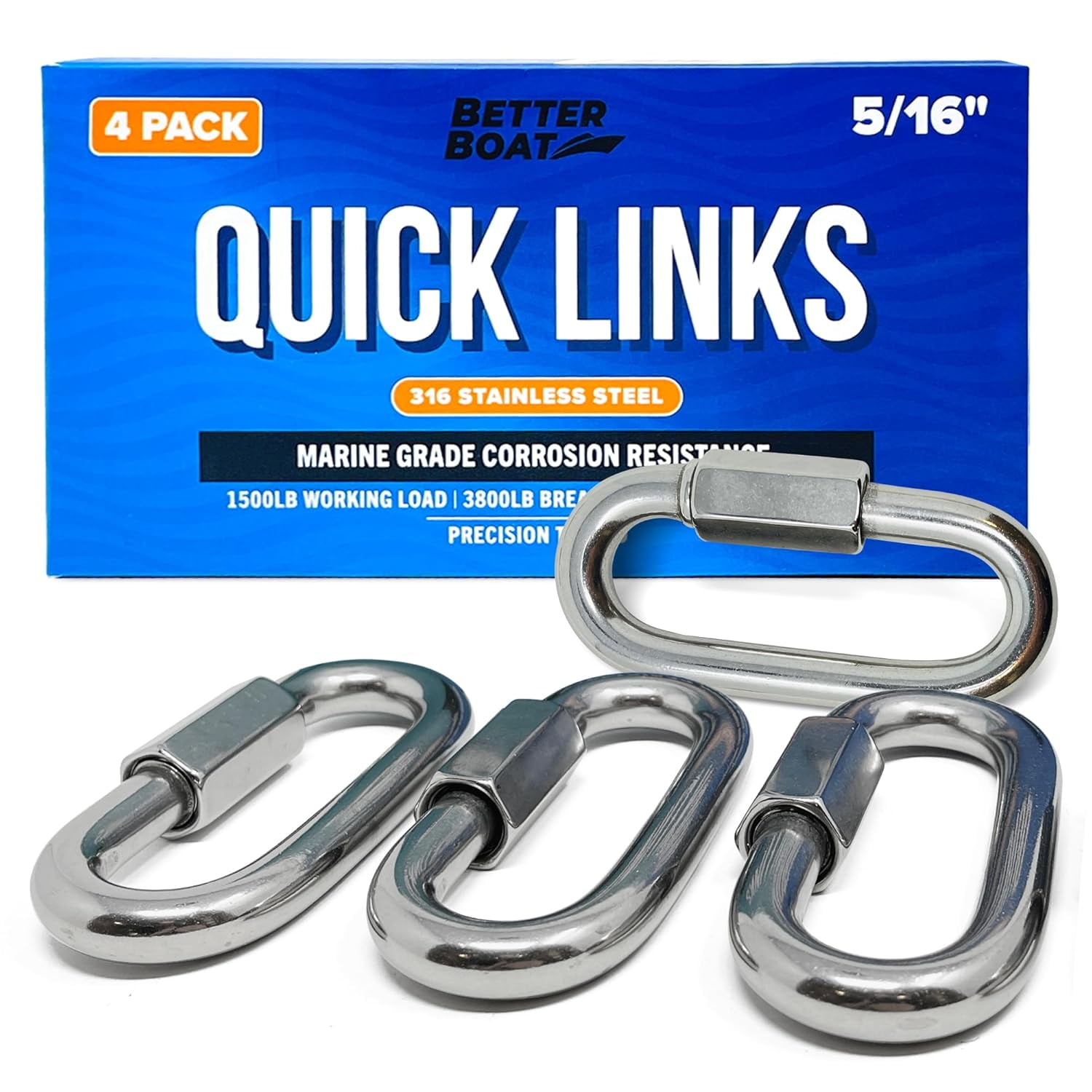316 Stainless Steel Locking Chain Link, Threaded Quick Link Chain ...