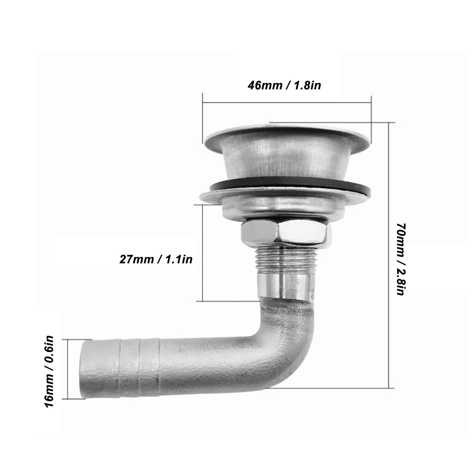 316 Stainless Steel Marine Fuel Vent, 90° Flush Mount Fitting for Boats ...