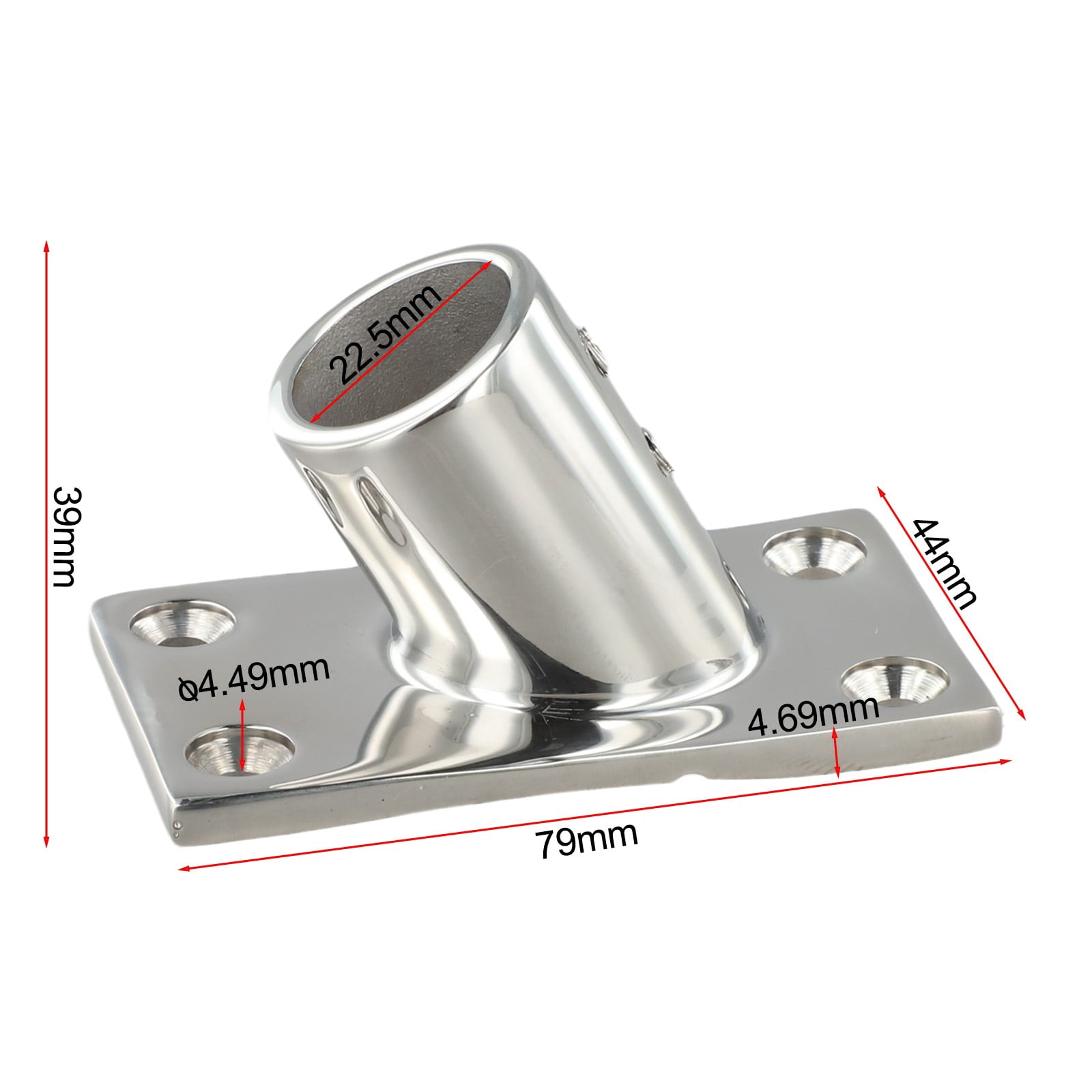 316 Stainless Steel Rectangular Base For 22MM Boat Handrail Pipe 30/45 ...