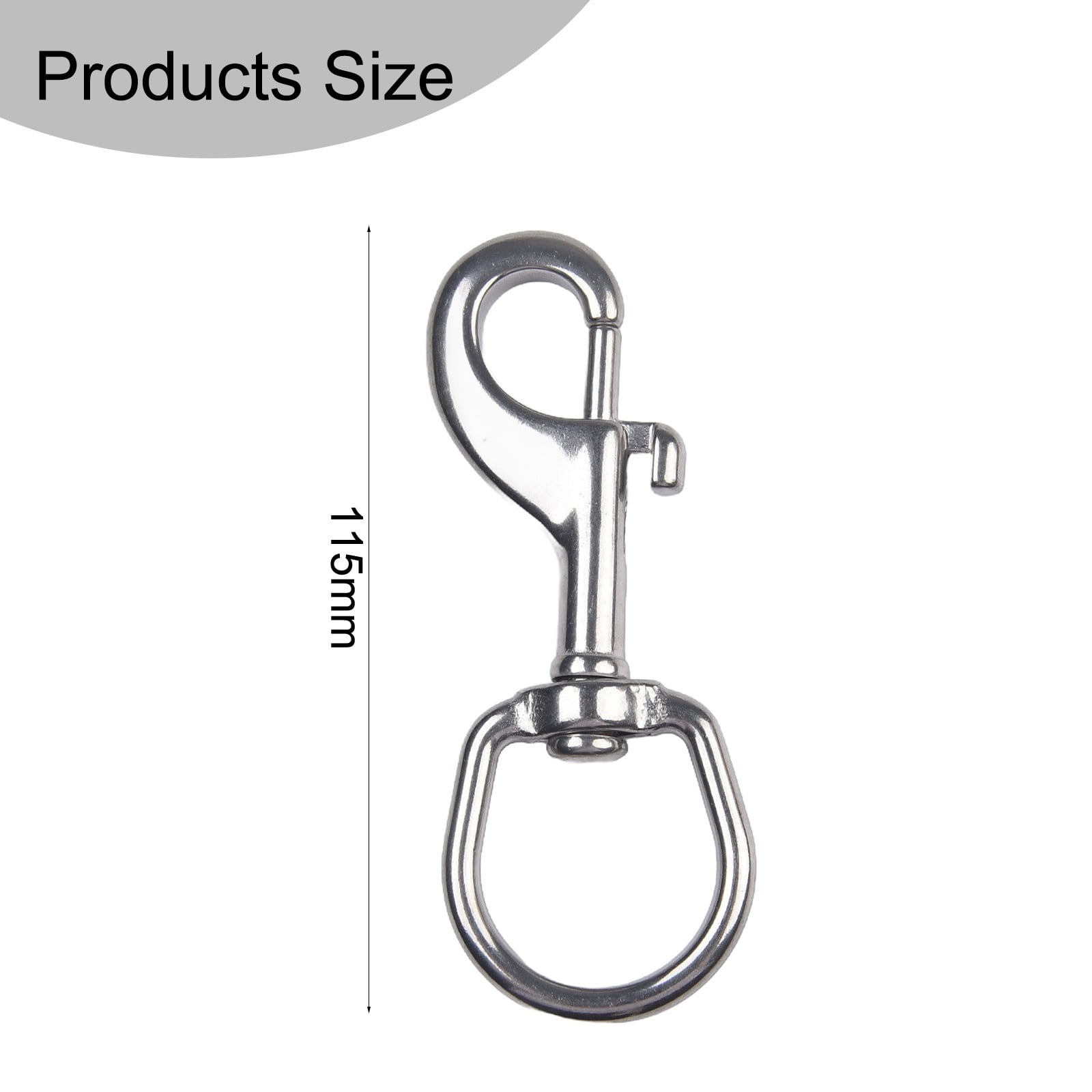 316 Stainless Steel Swivel Eye Bolt Snap Spring Hook For Scuba Diving ...