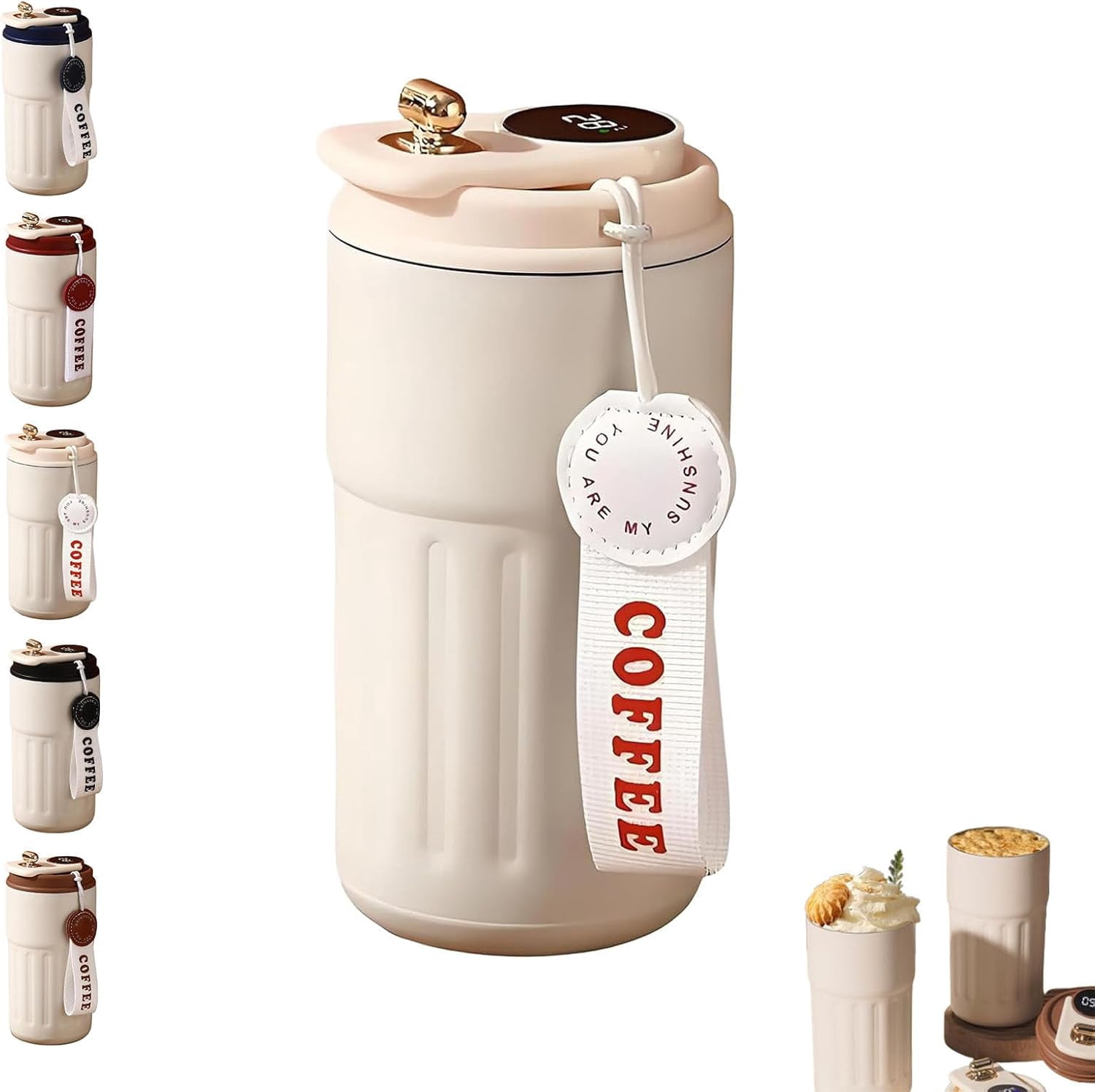 316 Stainless Steel Travel Mug With Temperature Display, Stainless ...