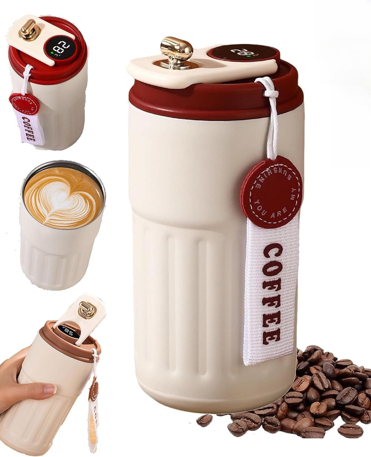 316 Stainless Steel Travel Mug，with Temperature Display - Vacuum ...