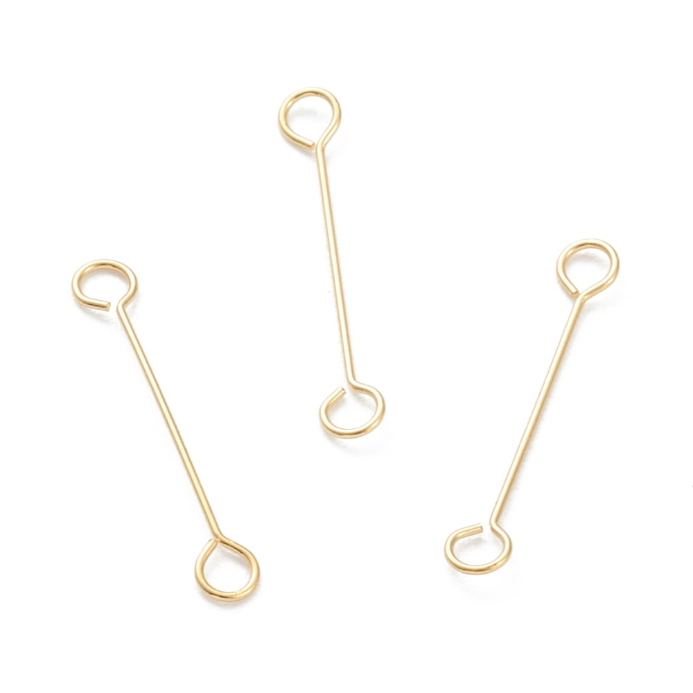 316 Surgical Stainless Steel Eye Pins Double Sided Eye Pins Real 18K ...