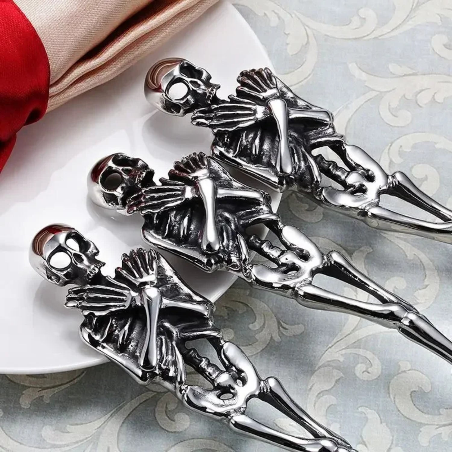 316 Titanium Steel Flatware Set Skeleton Fork Spoon Knife Kitchen ...