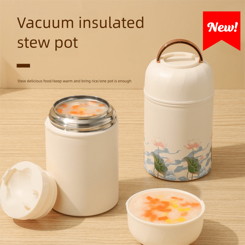 316 stainless steel thermos bottle, folding household lunch box, sealed ...