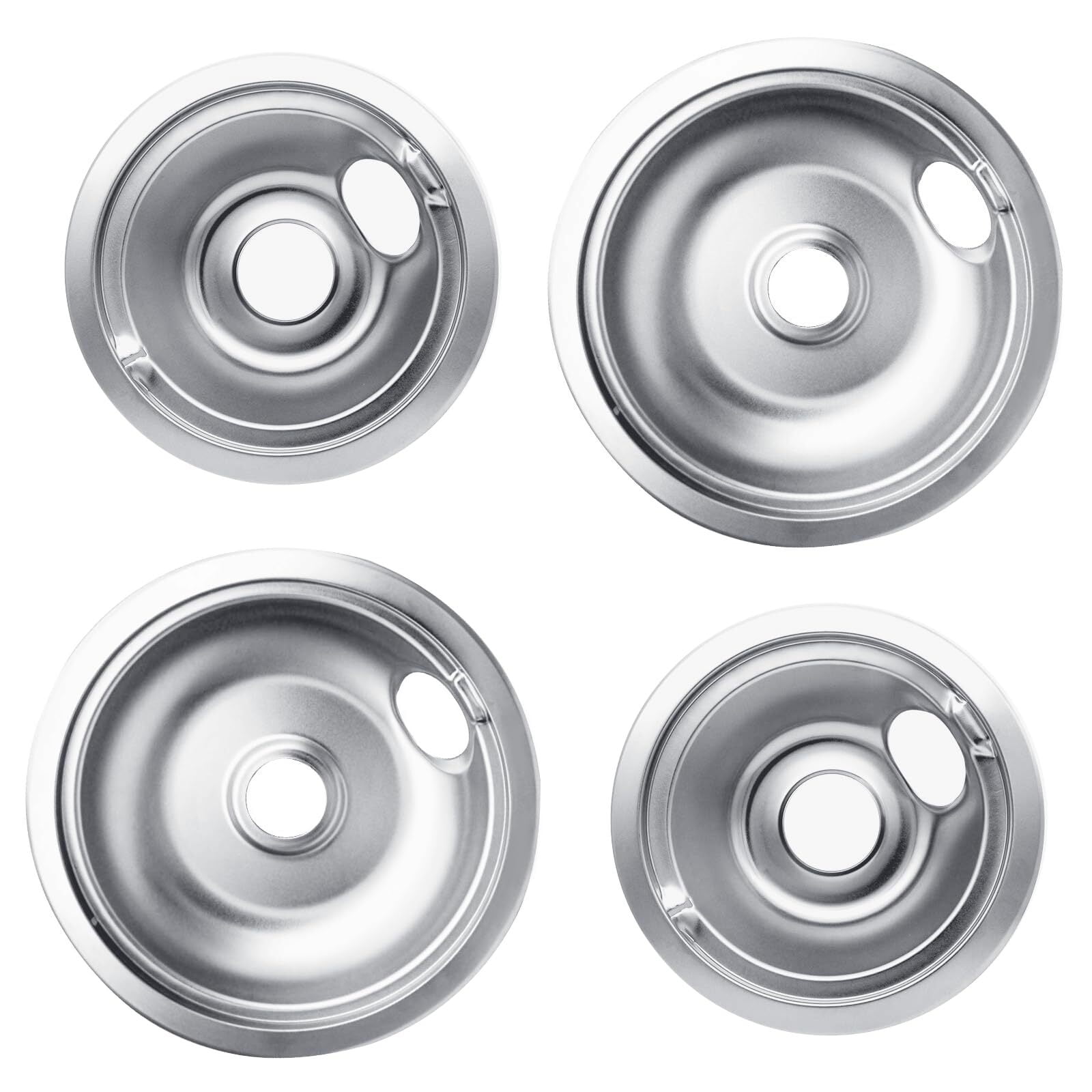 316048413 and 316048414 Electric Stove Burner Drip Pan Chrome Set for ...