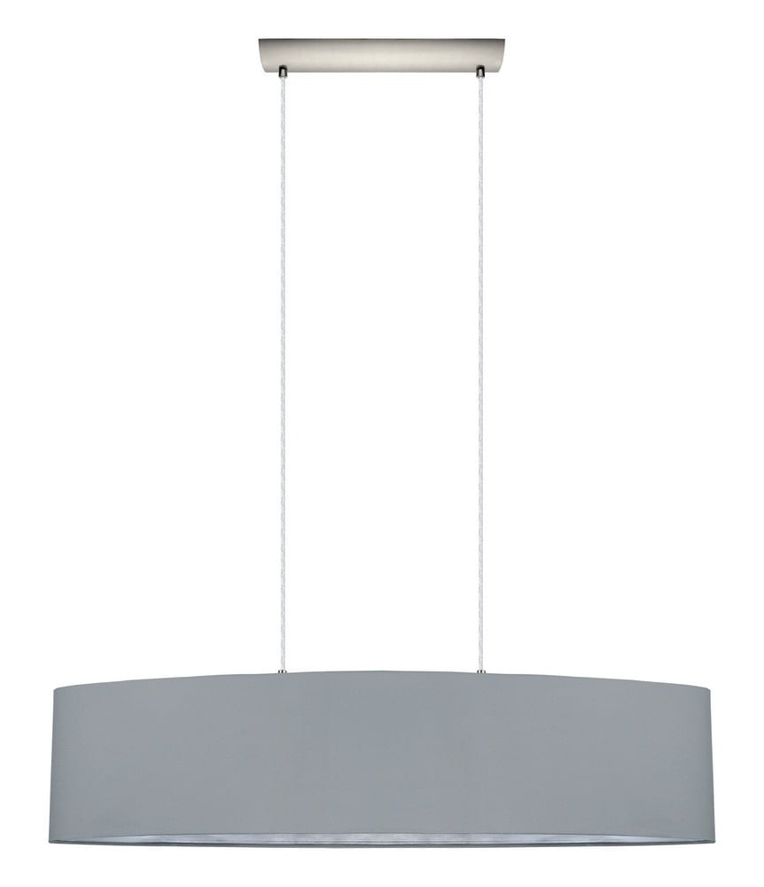 31617A-Eglo Lighting-Maserlo - Two Light Drum Pendant-Satin Nickel ...
