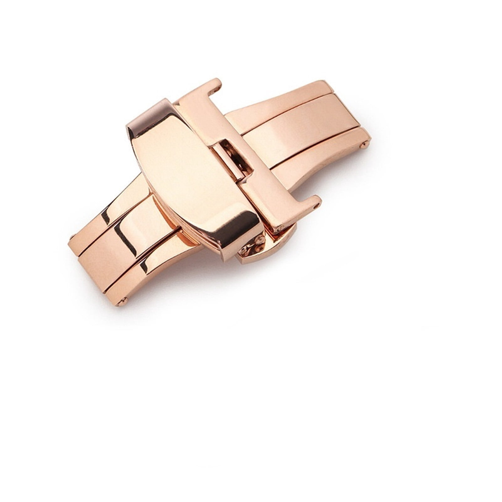 316L Stainless Steel Butterfly Buckle Double Push Button Fold Watch ...