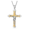 316L Stainless Steel Crucifix Pointy Cross Pendant, 24" Curb Chain ...