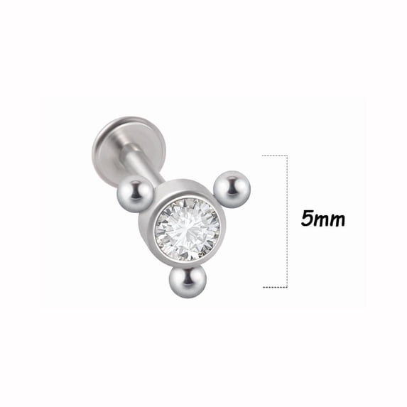 316L Surgical Stainless Steel G23 Titanium Rhinestone Flat Round ...
