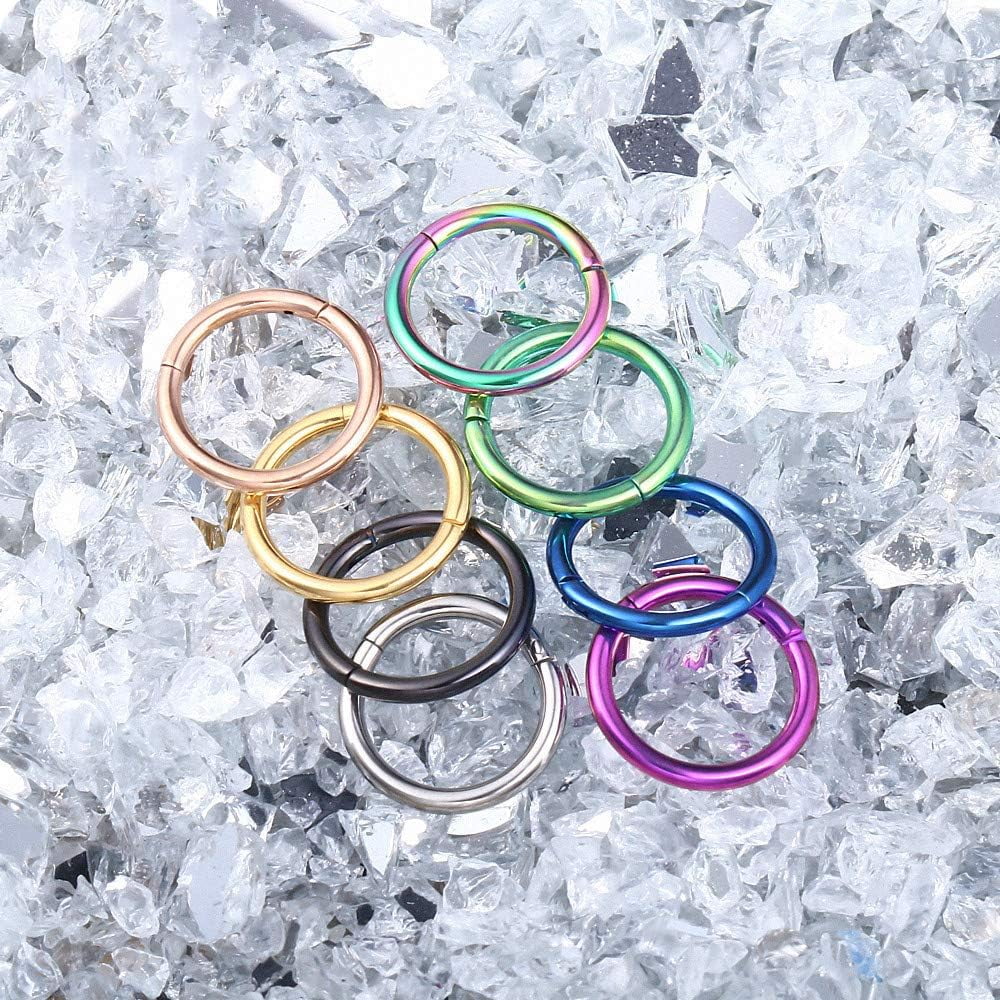 316L Surgical Steel Hinged Nose Rings Hoop 20G 18G 16G 14G, Diameter 6Mm To - Walmart.com