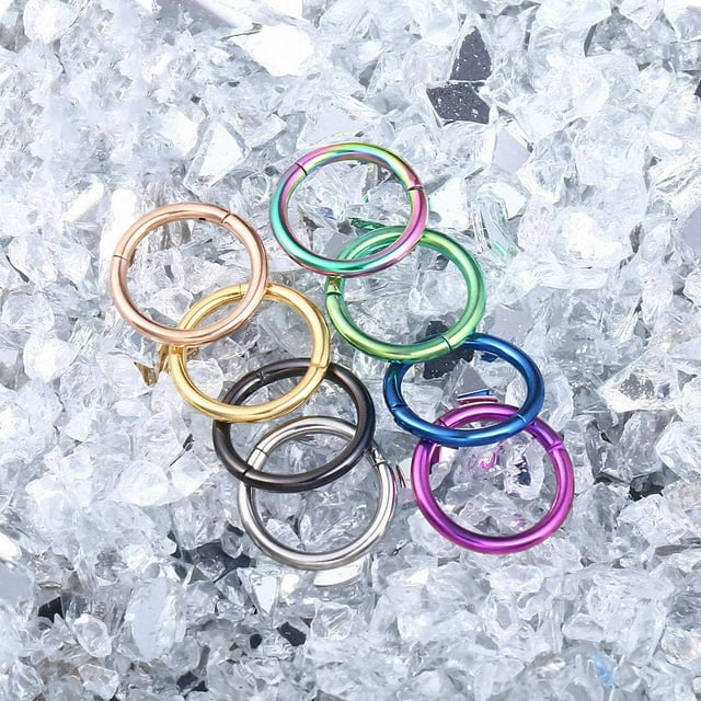 316L Surgical Steel Hinged Nose Rings Hoop 20G 18G 16G 14G, Diameter 6Mm To - Walmart.com