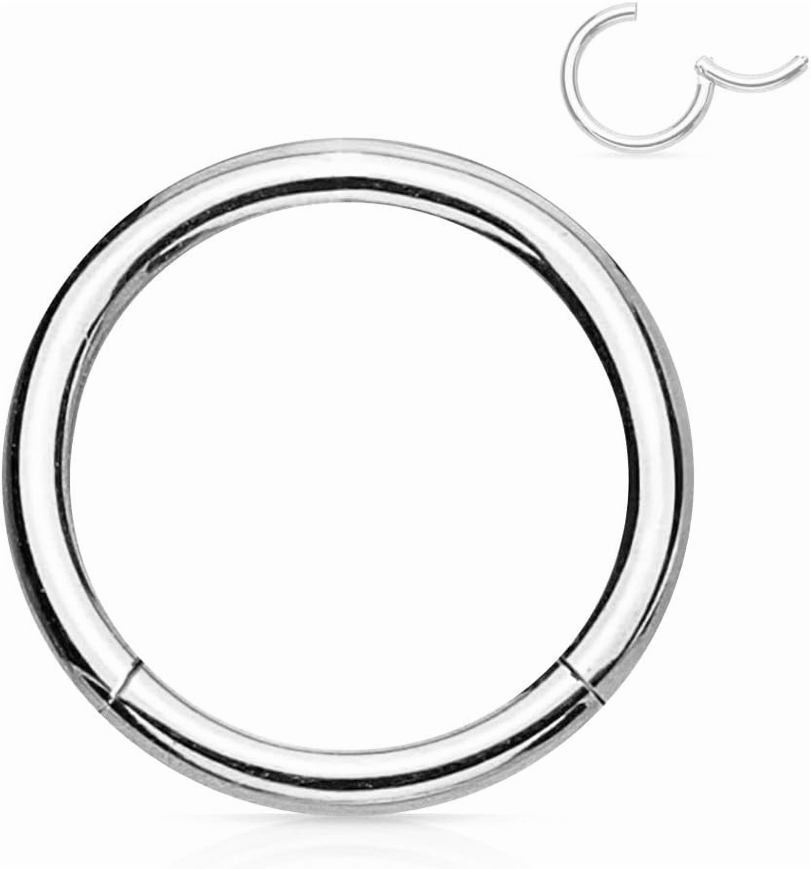 316L Surgical Steel Hinged Seamless Nose Rings Hoop 14G 16G 18G, Diameter 6mm 8mm 10mm 12mm ...