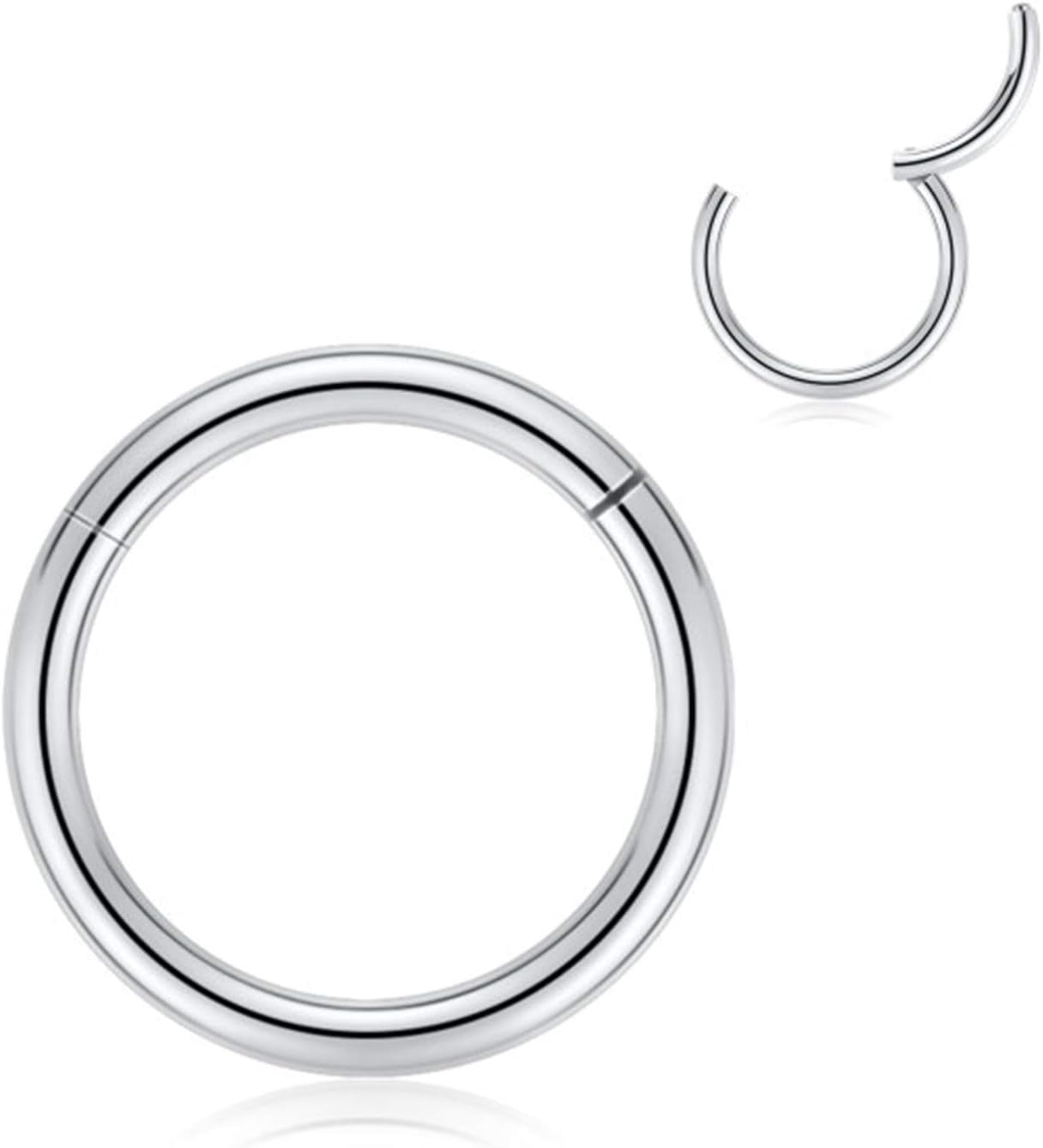 316L Surgical Steel Hinged Segment Nose Ring Hoop for Nose Septum ...