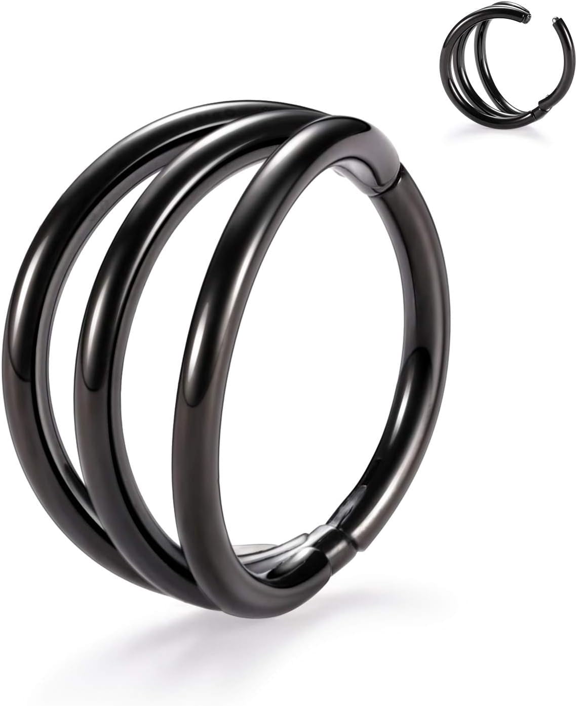 316L Surgical Steel Septum Clicker Ring Nose Ring Hoop Sleeper Hoop ...