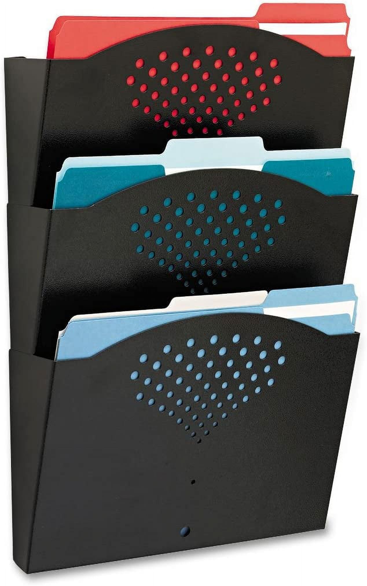 3172BL Steel Wall Pockets Letter Three Pocket 12 x 3 1/4 x 17 1/4 Black ...