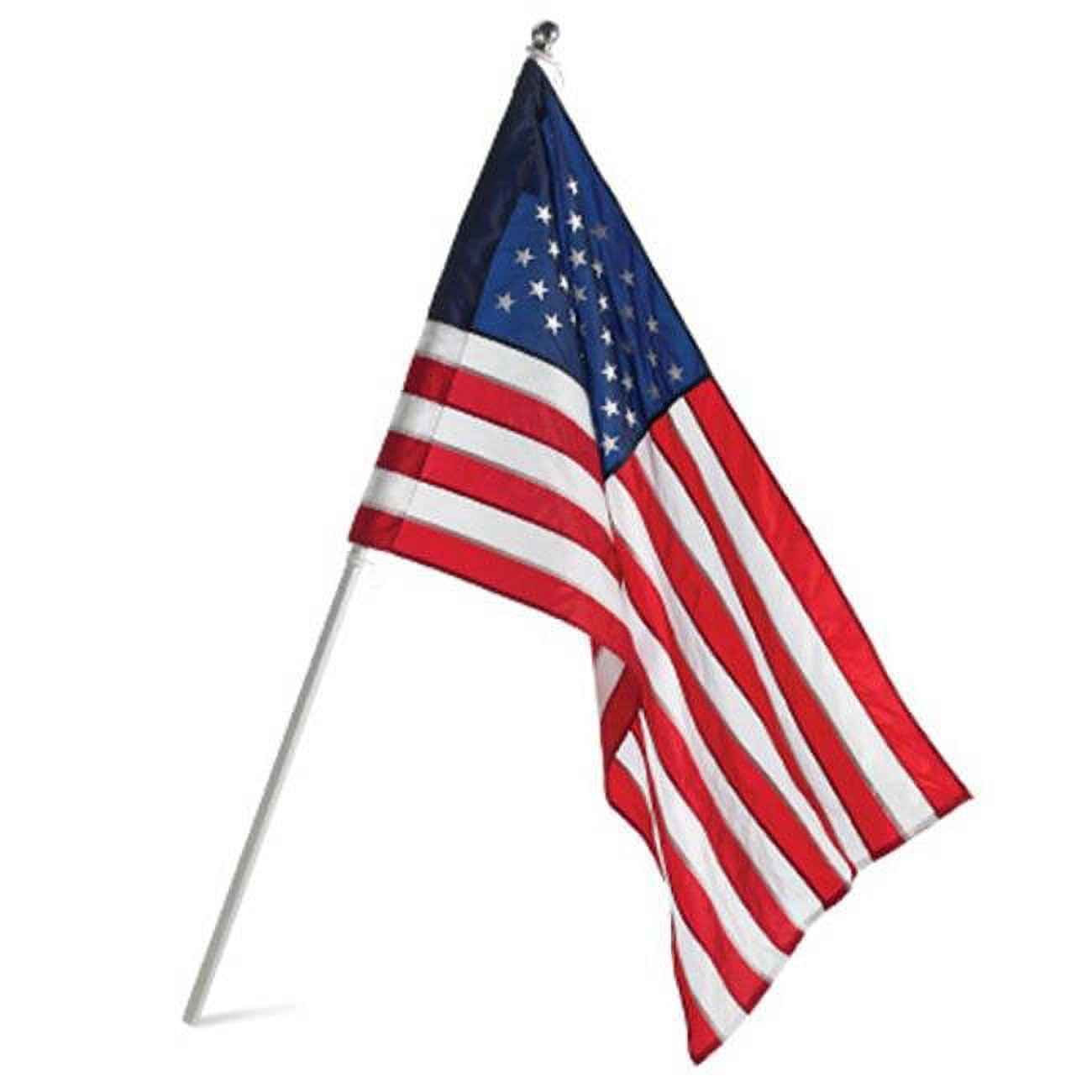 31813 2.5 x 4 ft. Nylon U S Flag & Pole Set Decorative Banners ...