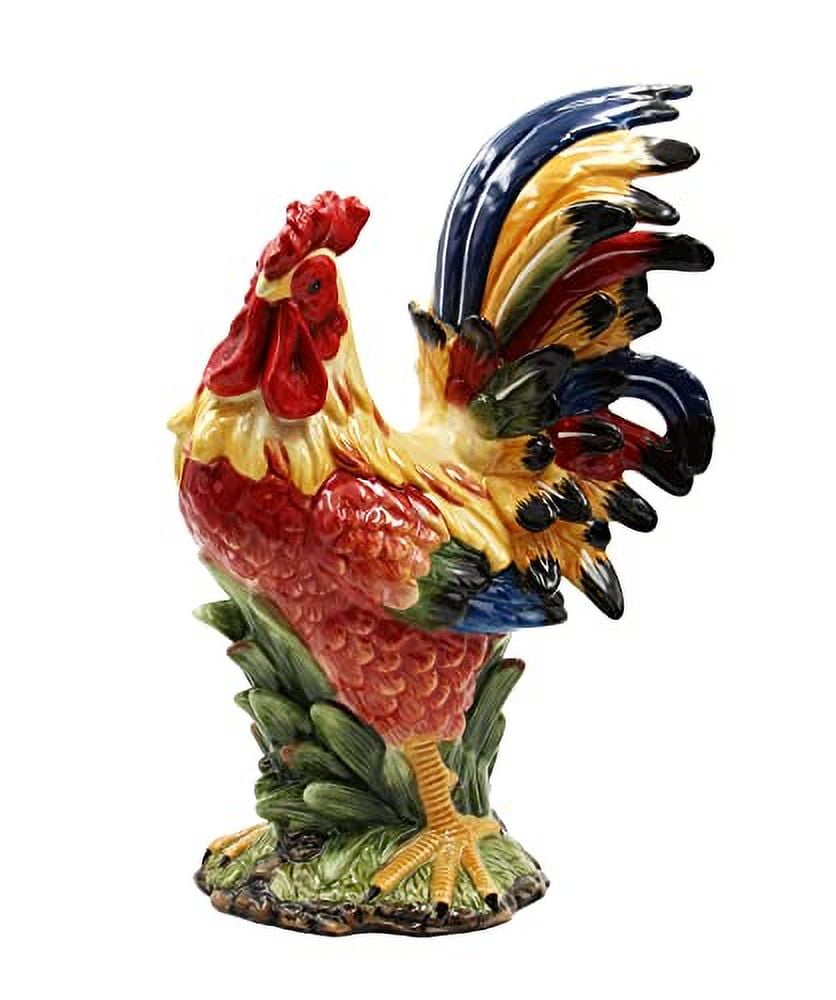 31992 Fine Ceramic Red Rooster Figurine 15" H - Walmart.com