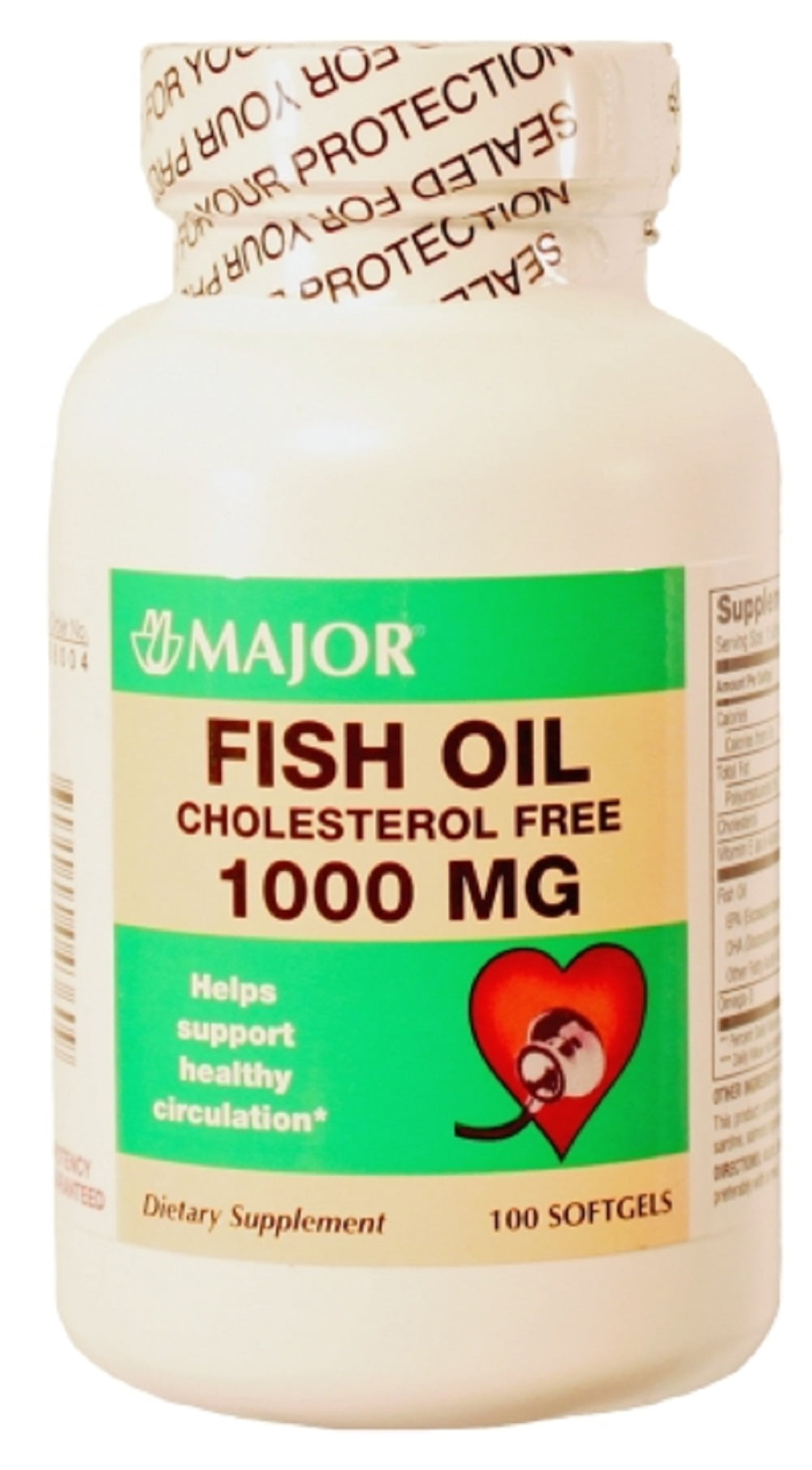 319MJRX MAJOR FISH OIL CHOLESTEROL FREE 1000MG FISH OIL-1000 MG Yellow ...