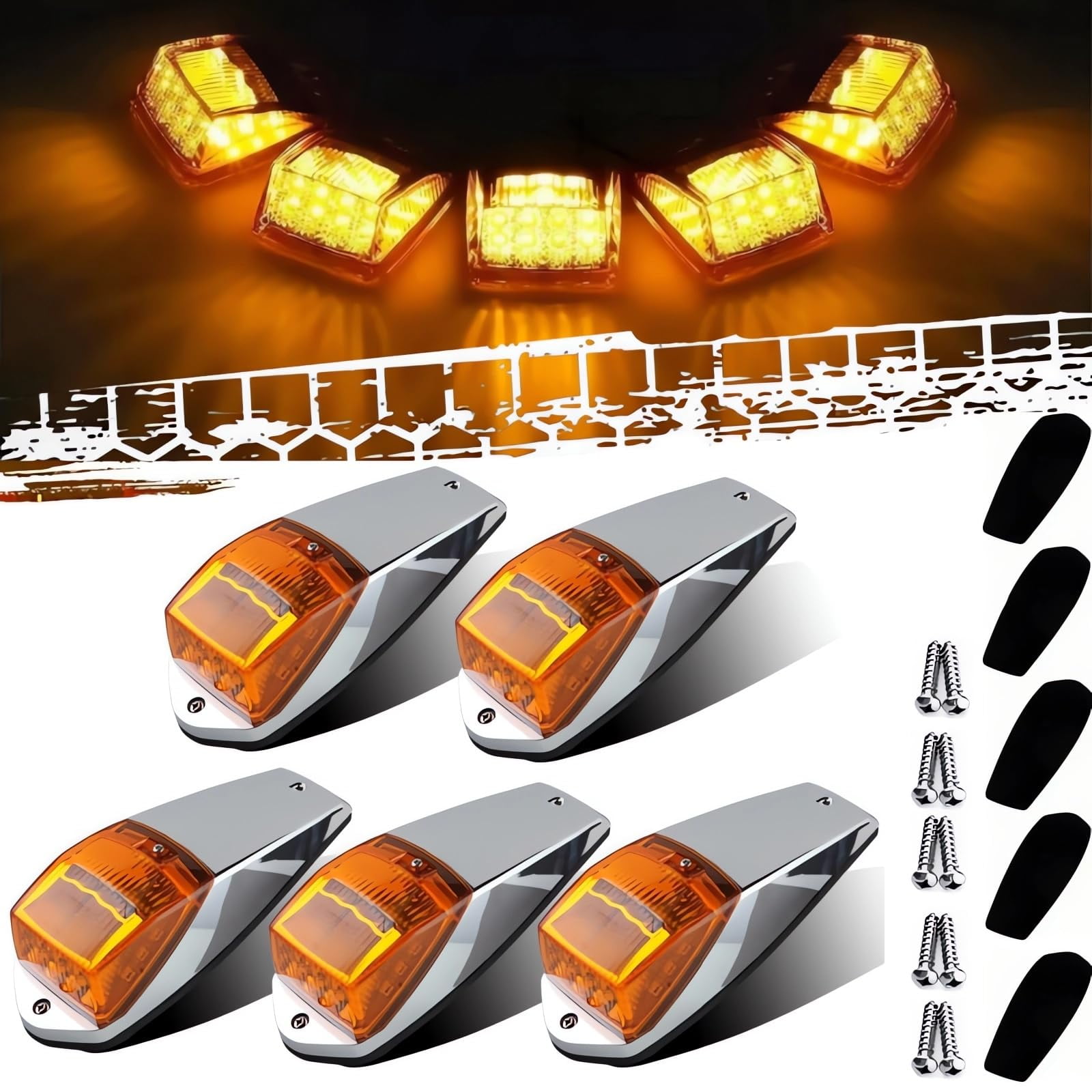 31LED Amber Cab Marker OIF8 Light Waterproof Top Roof Running Cab ...