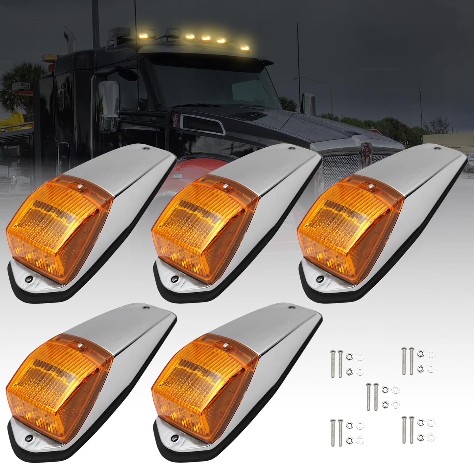 31LED Cab Lights Amber IFF17 Cab Marker Light Top Roof Waterproof ...
