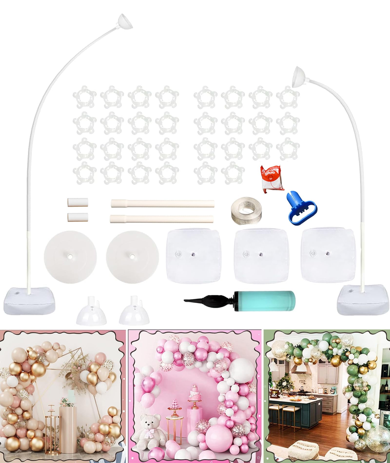 31MIGI 8.2ft & 5ft Balloon Arch Kit Free Bending Shape Deformation ...