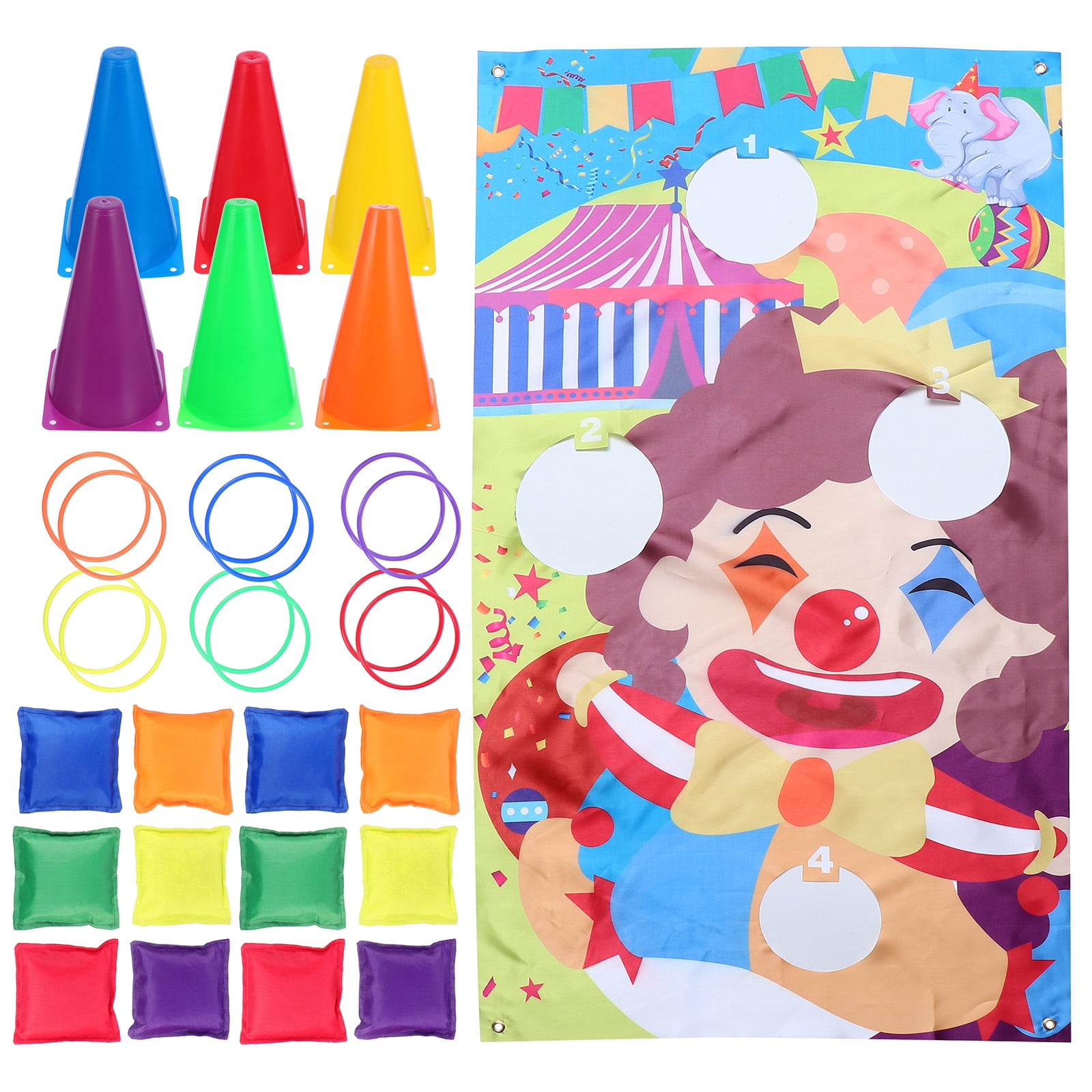 31Pcs Outdoor Cones Bean Bag Ring Toss Games Carnival Toss Games Combo ...