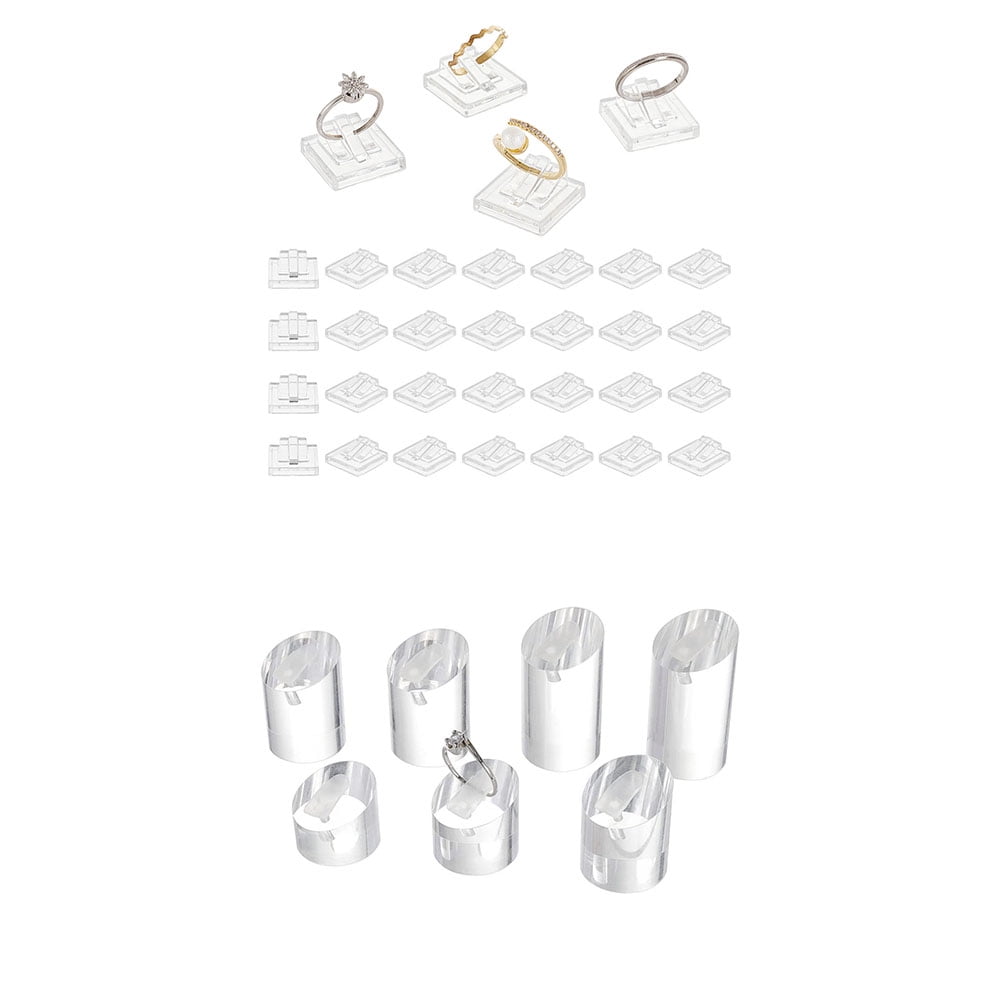 31Set 7 Pcs Clear Acrylic Ring Display Stand Column Ring Display Holder ...