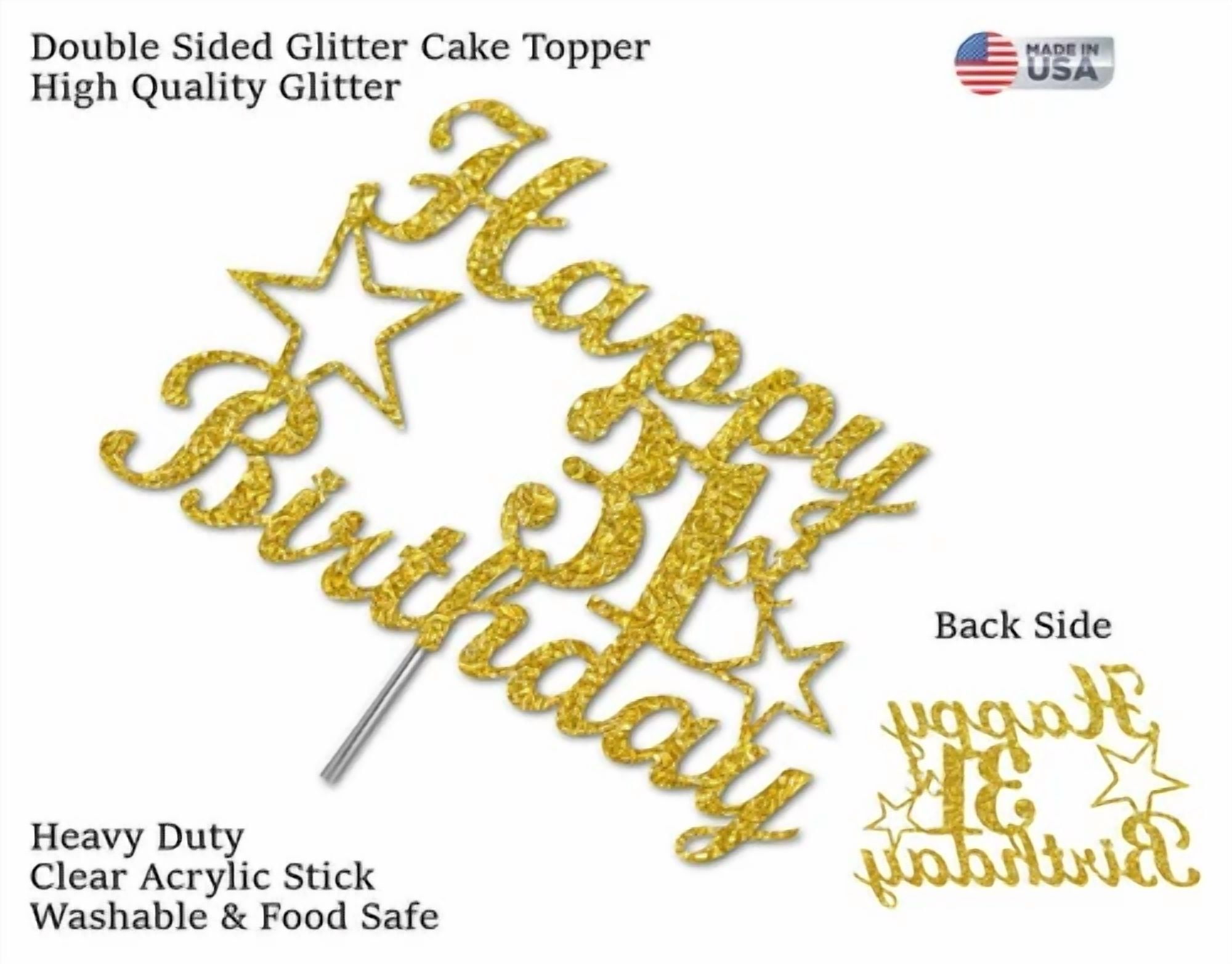 31St Birthday Cake Topper Gold Glitter, Party Decoration Ideas ...