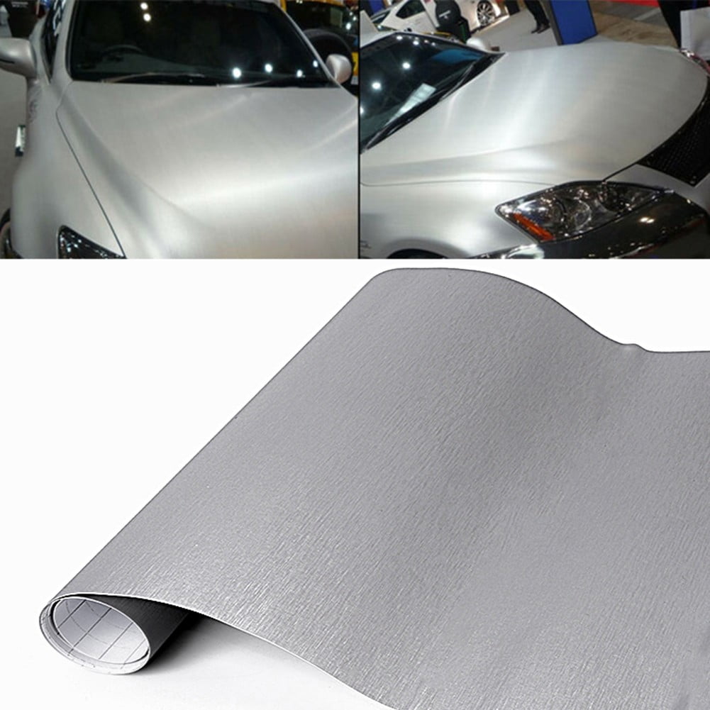 31cm X 150cm Car Metallic Matte Brushed Steel Vinyl Wrap Stickers ...