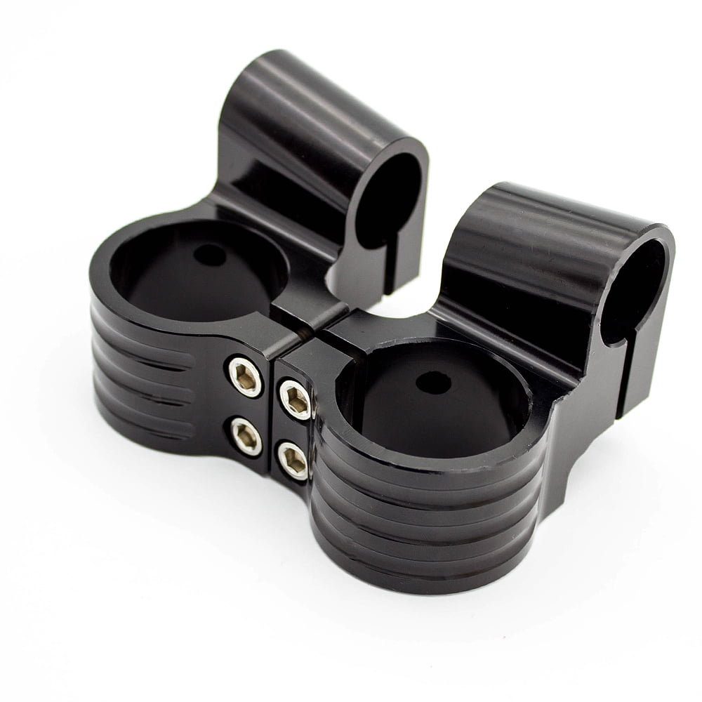 31mm 7/8" CNC Aluminum Motorcycle Black Fork Tube Clip on Handlebar ...
