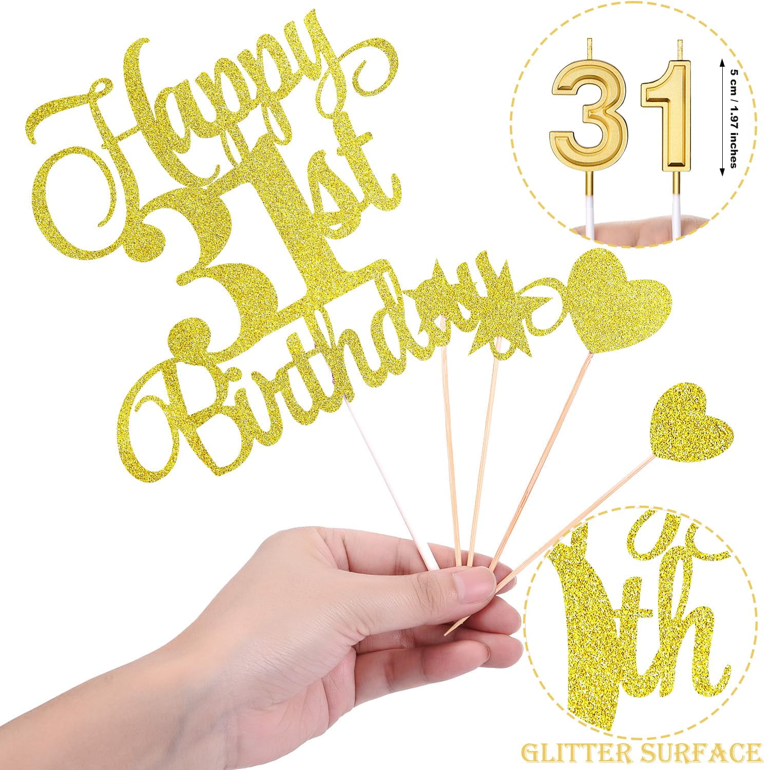 31st Birthday Cake AJH3 Decorations Set Include 31st Birthday Candles ...