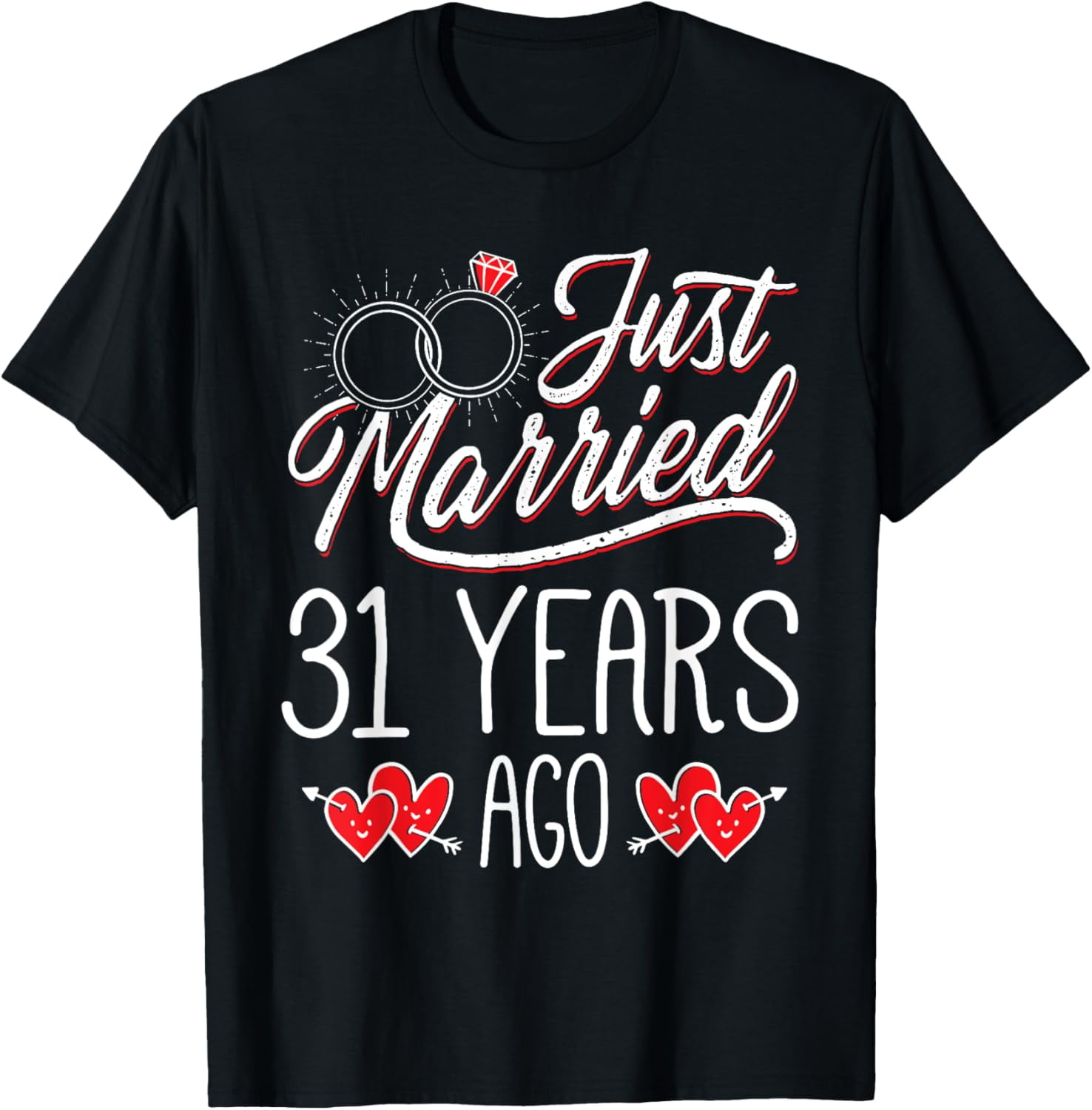 31st Wedding Anniversary Shirts - 31 Years Marriage Matching T-Shirt100 ...