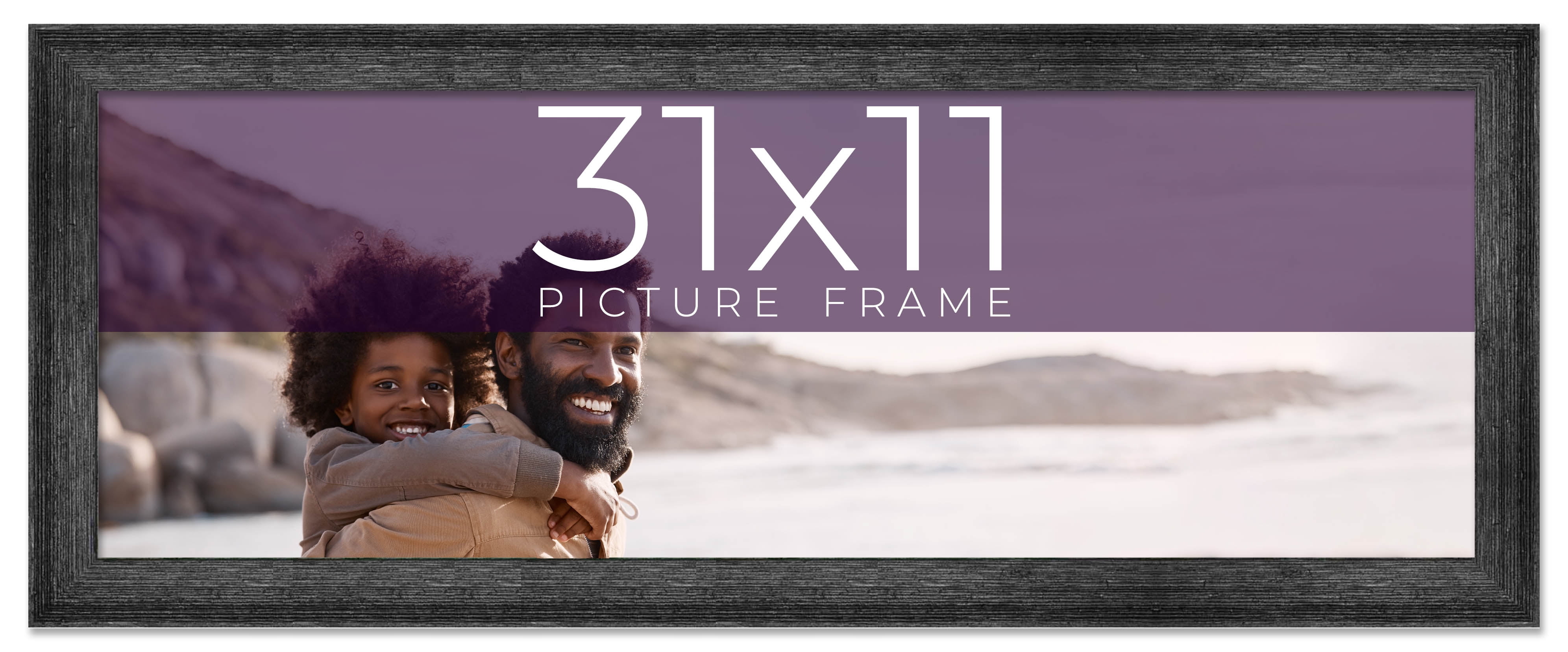 31x11 Frame Black Real Wood Picture Frame Width 1.5 inches | Interior ...
