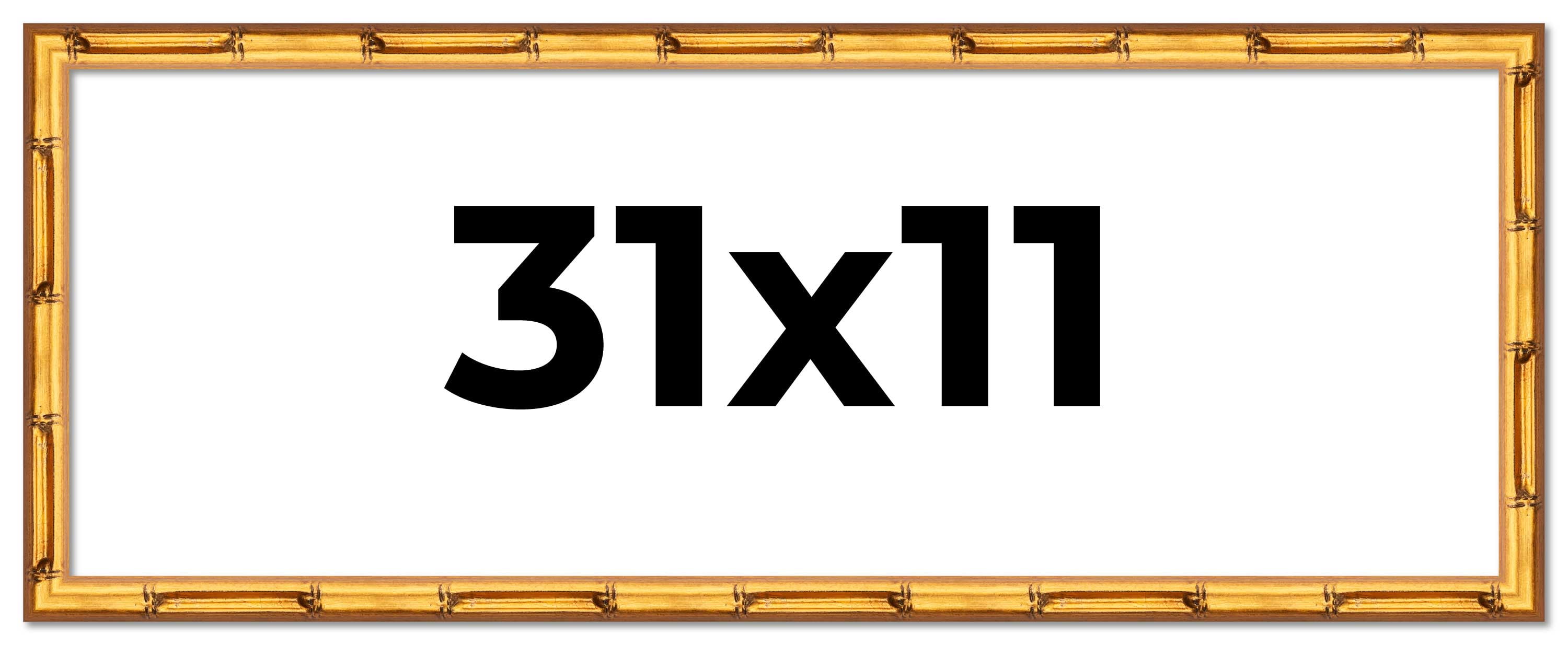 31x11 Frame Gold Bamboo Picture Frame - Complete Modern Photo Frame ...