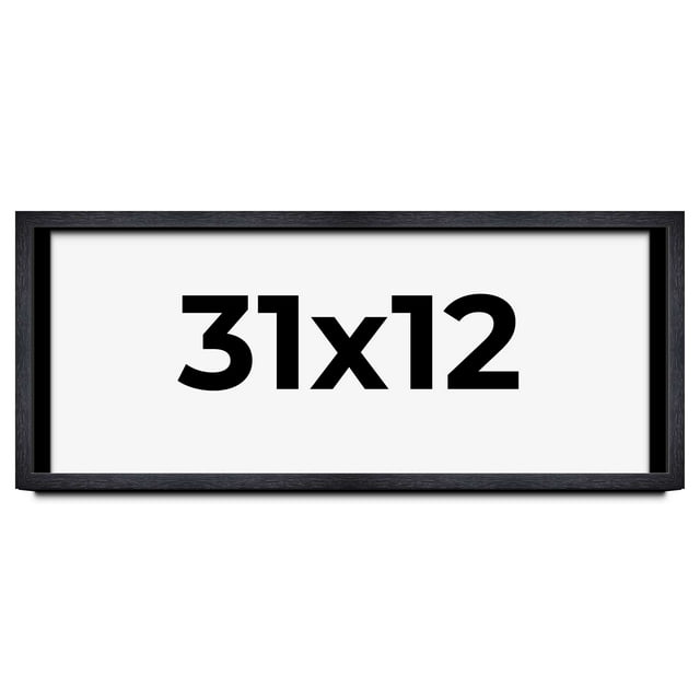 31x12 Shadow Box Frame Black | 1 Inches Deep Real Wood Farmhouse ...