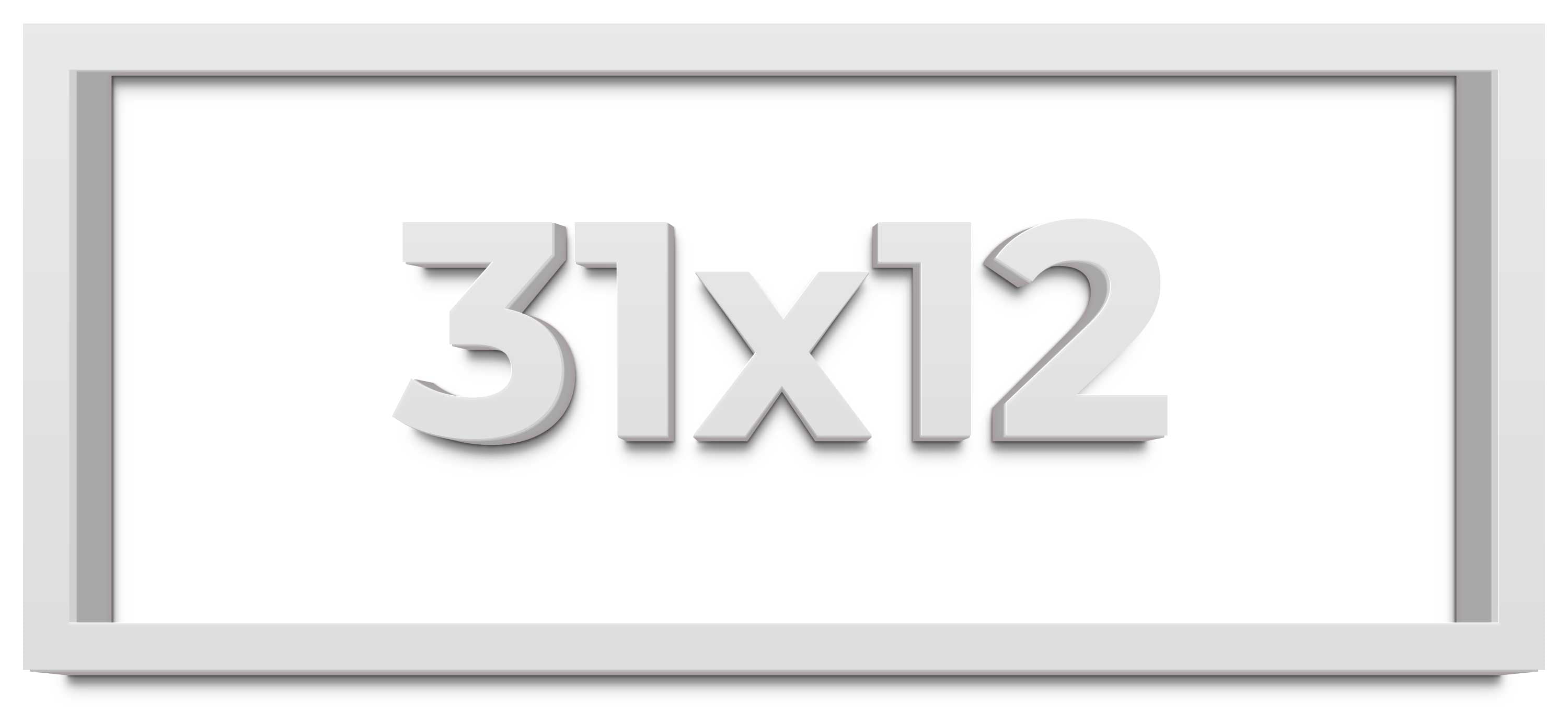 31x12 Shadow Box High Gloss White Display Frame | 1.625 Inches Deep | 1 ...