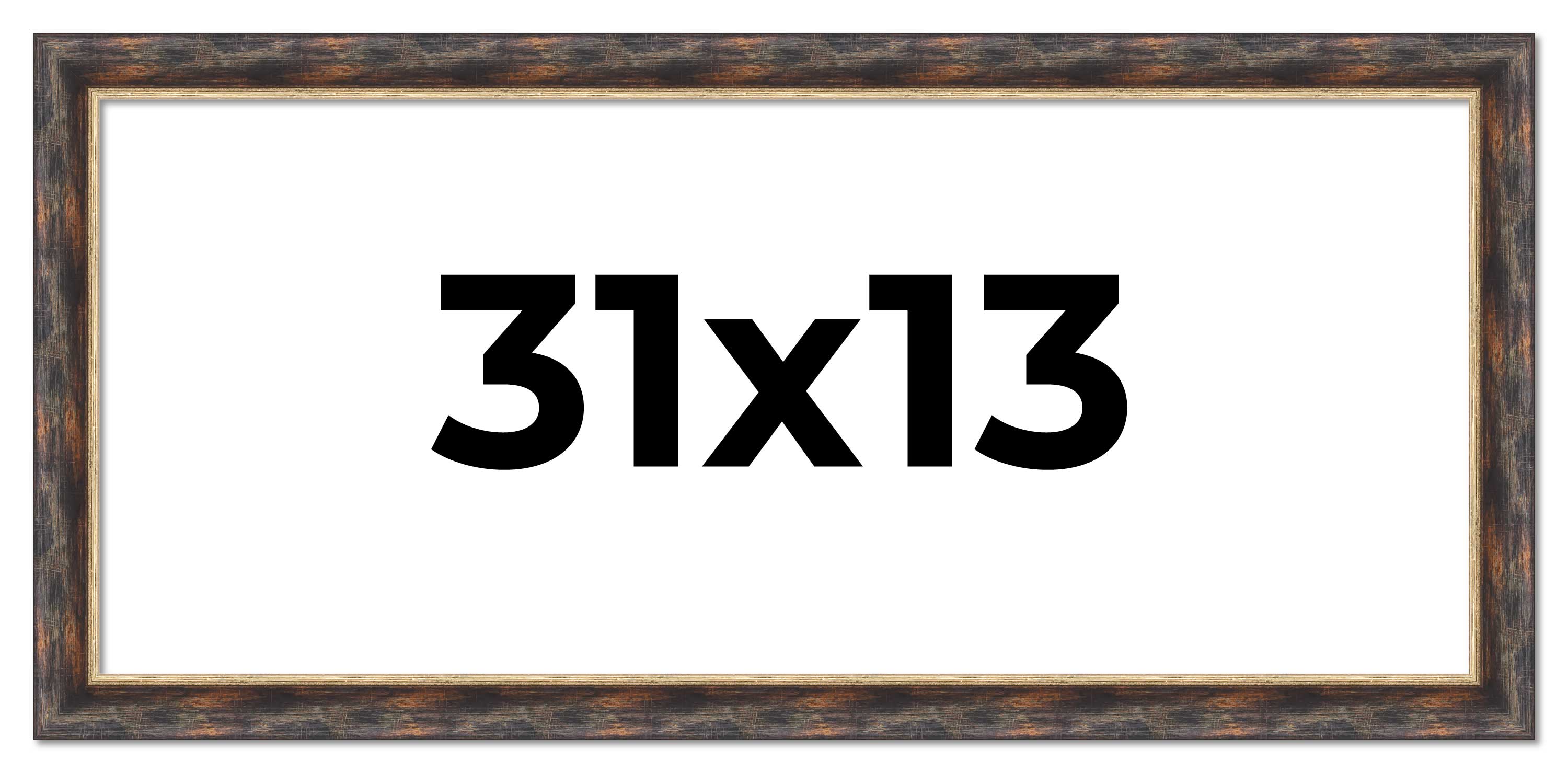 31x13 Frame Gold Real Wood Picture Frame Width 1.5 inches | Interior ...