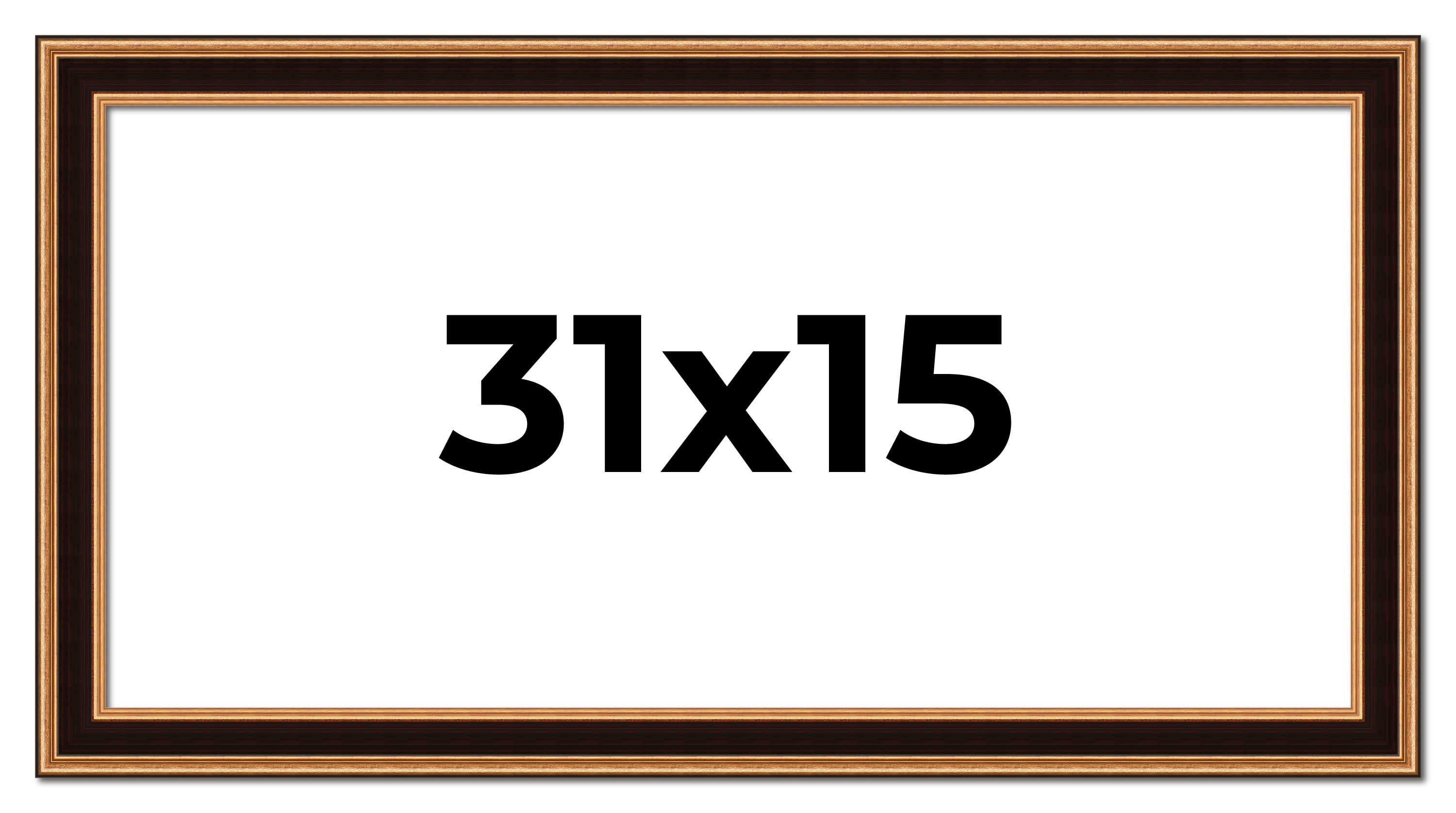 31x15 Frame Gold Brown Plein Air Vintage Solid Wood Picture Frame | 1. ...