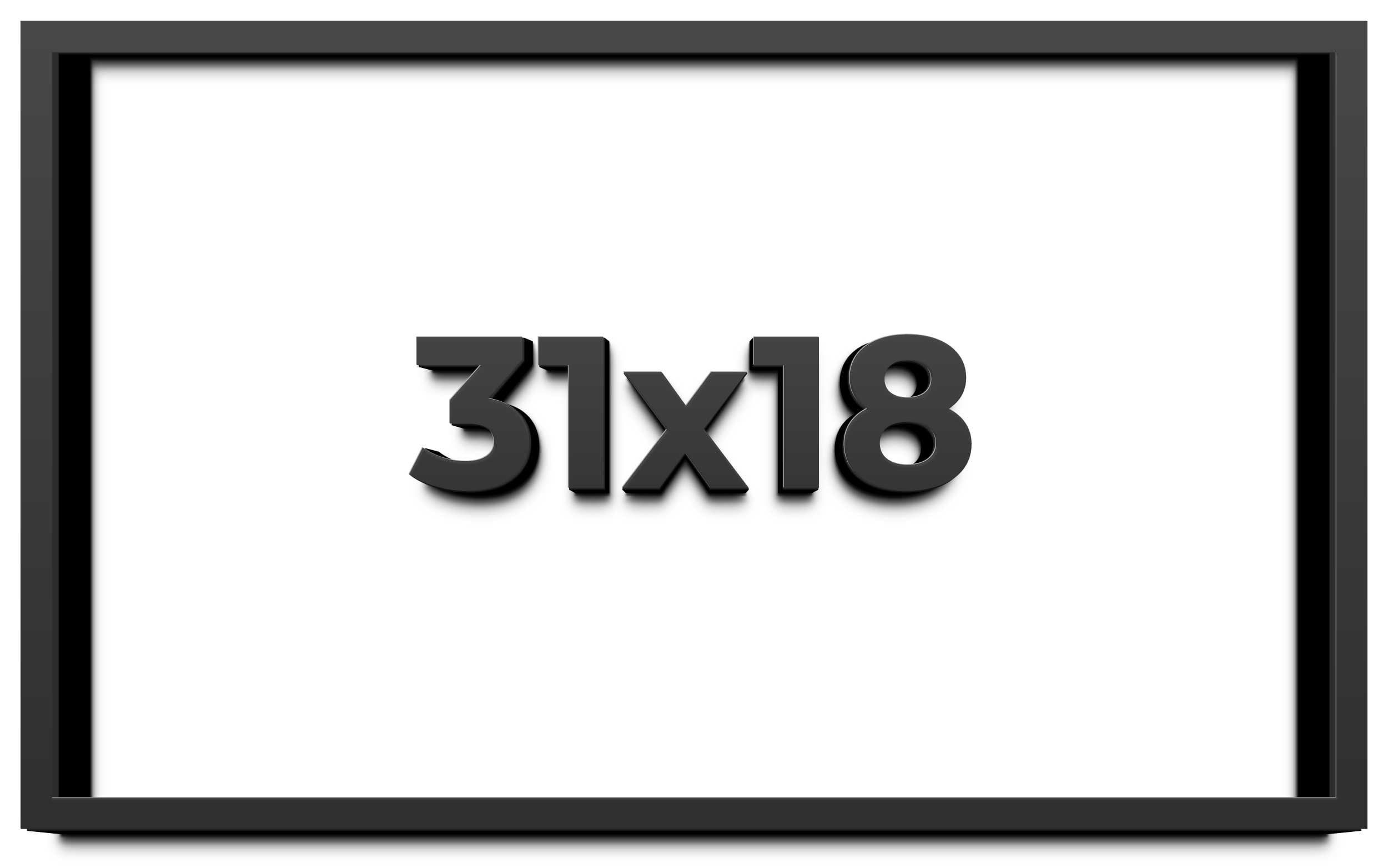 31x18 Shadow Box Frame Black | 2 Inches Deep Real Wood Contemporary ...