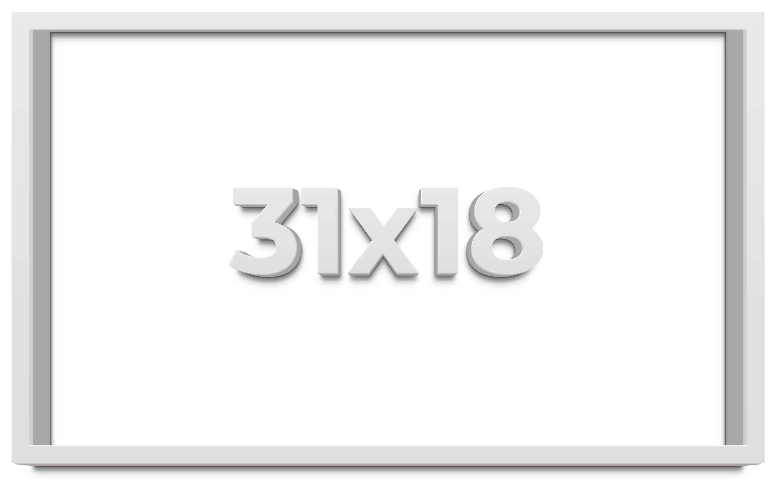 31x18 Shadow Box Frame White | 2 Inches Deep Real Wood Contemporary ...