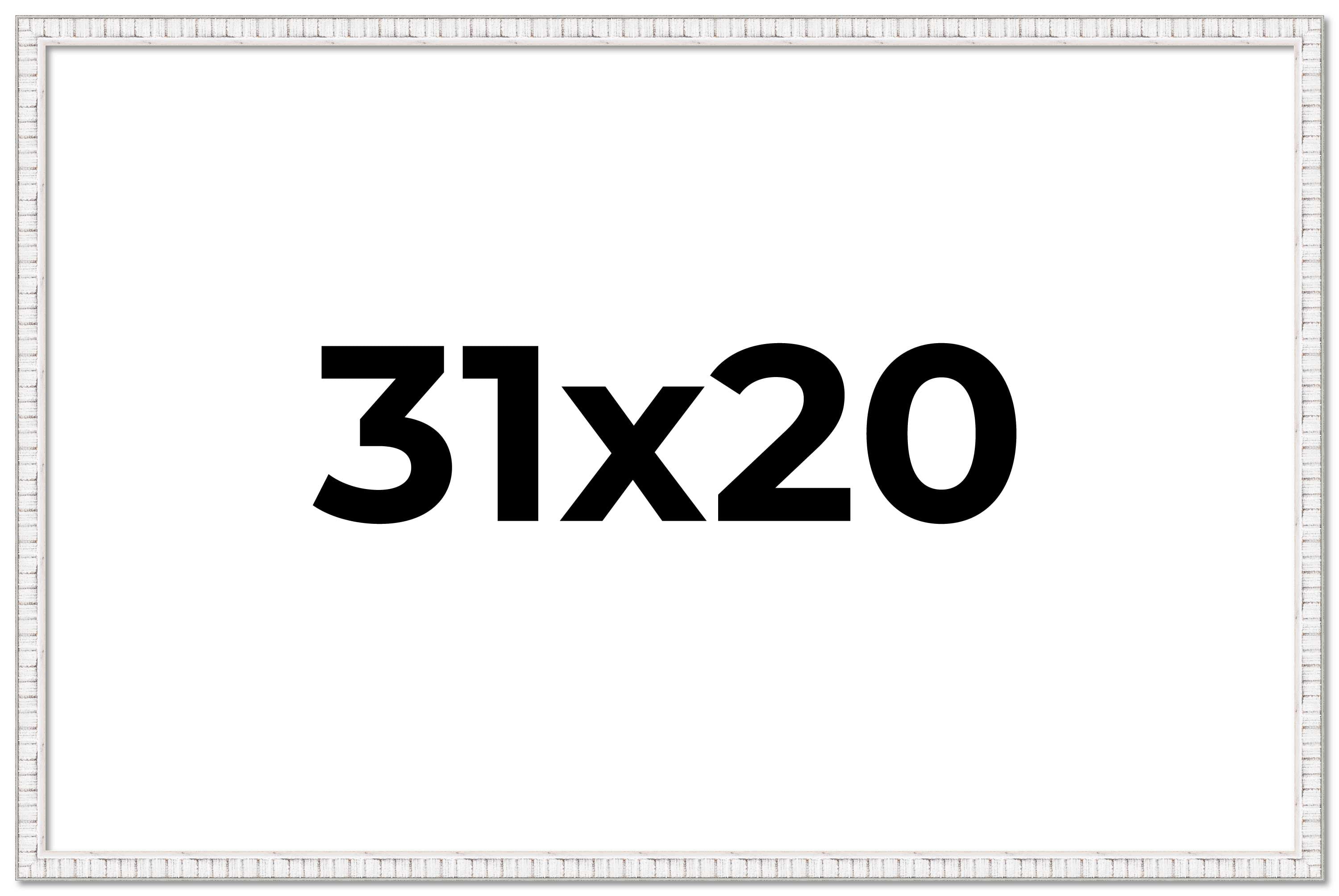 31x20 Frame White Scuffed Rustic Solid Wood Picture Frame | 0.75 Inch ...