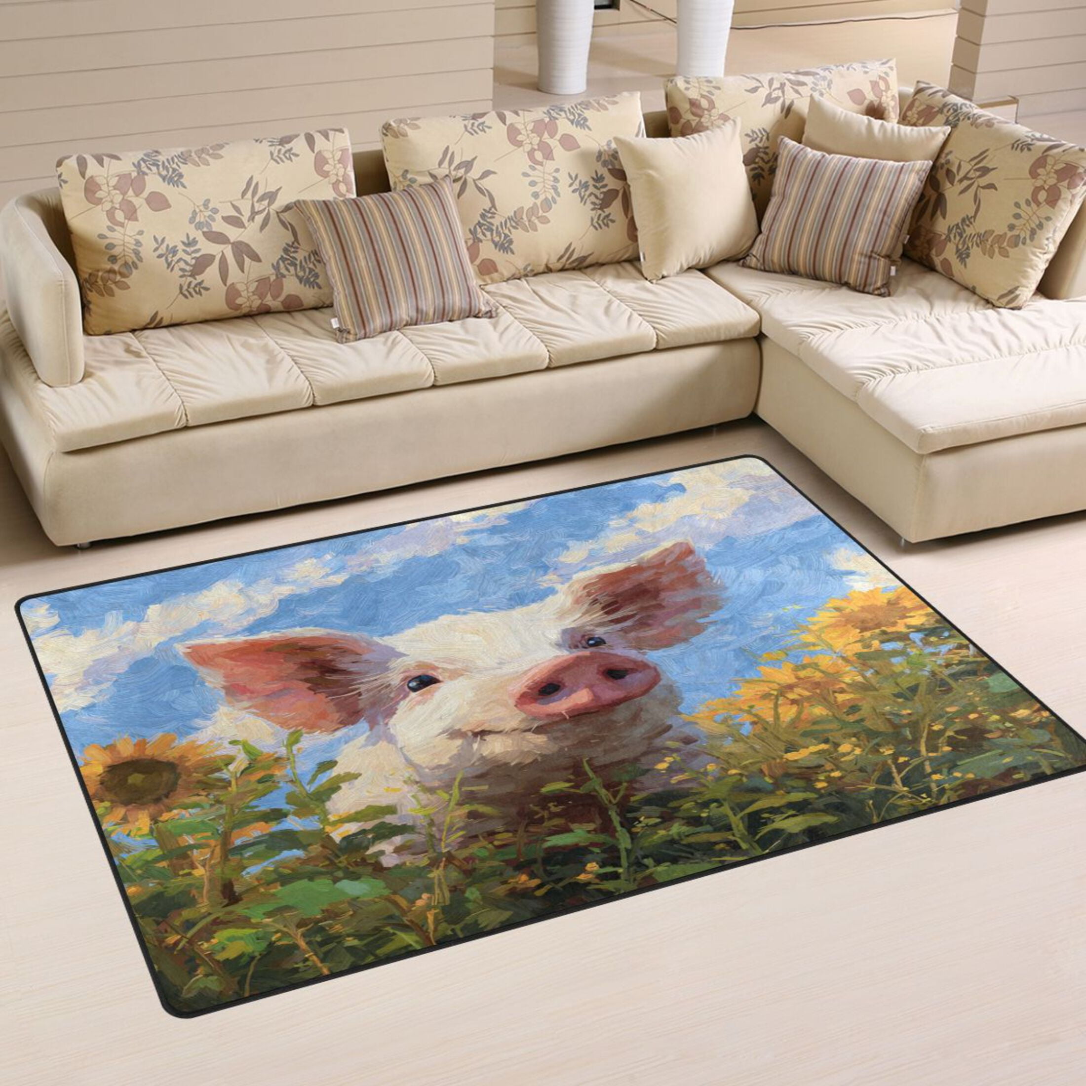 31x20in Area Rug Machine Washable Floor Mats Skid-Resistant Backing ...