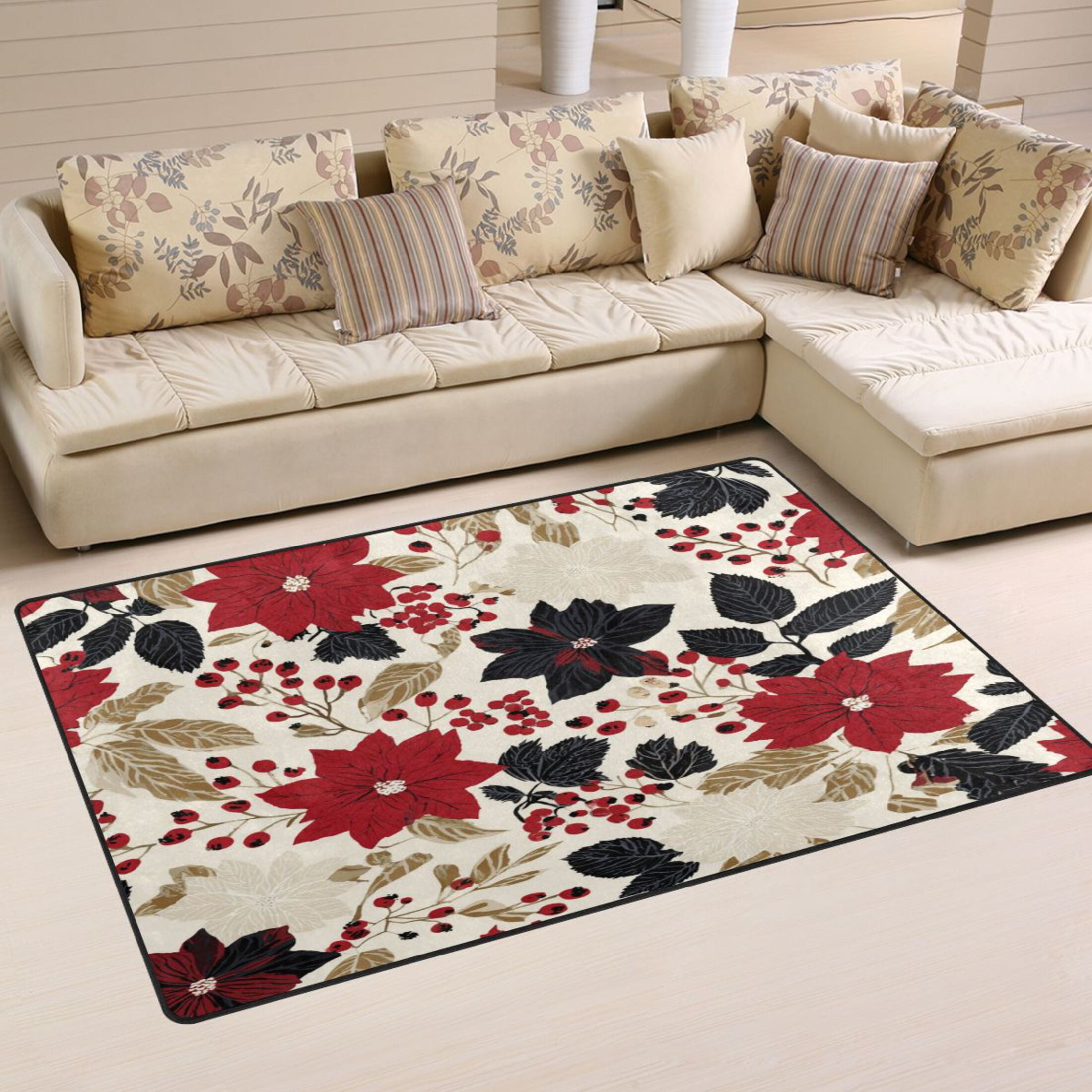 31x20in Area Rug Machine Washable Floor Mats Skid-Resistant Backing ...