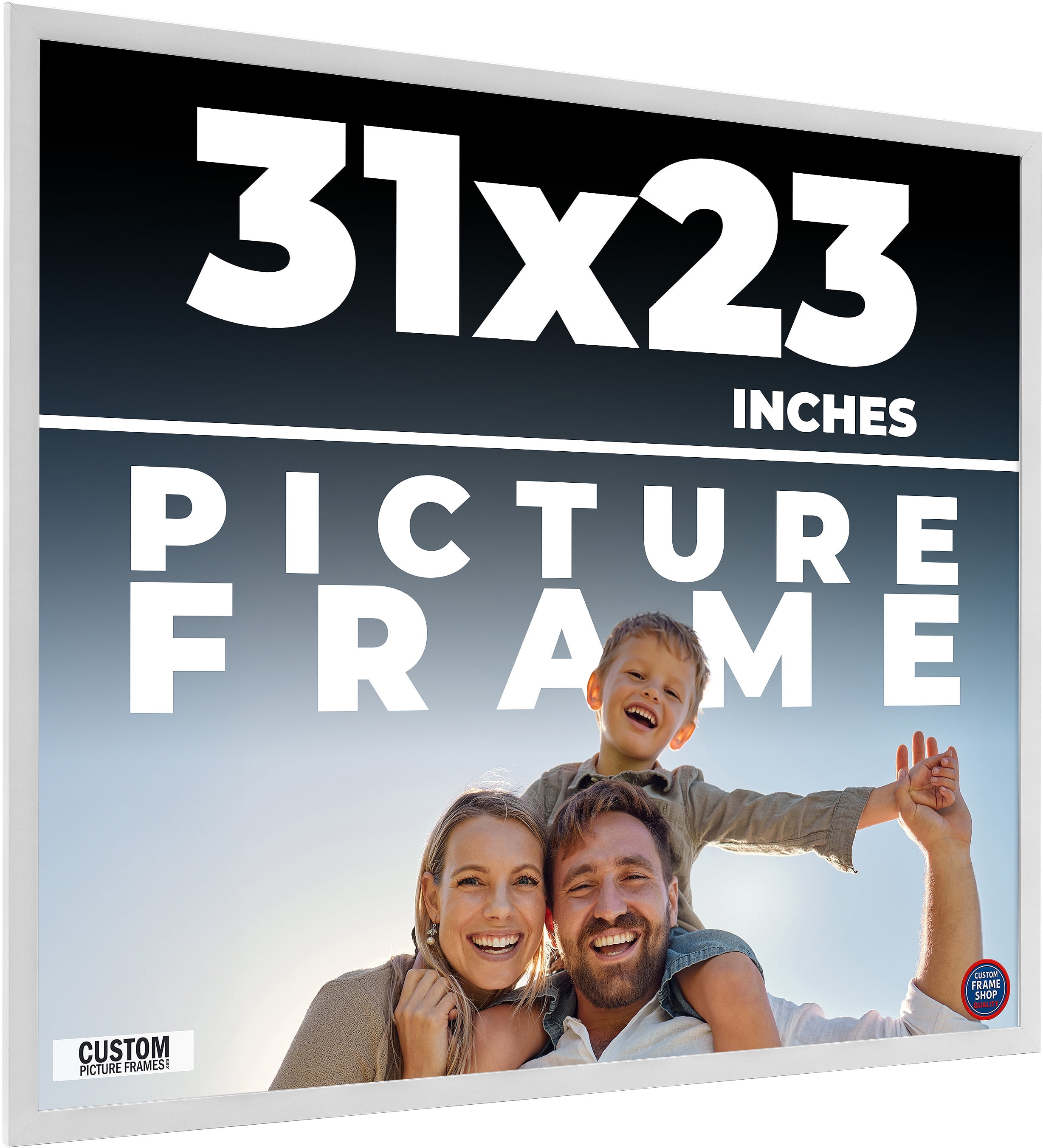 31x23 Frame White Solid Wood Picture Frame Includes UV Acrylic Shatter ...