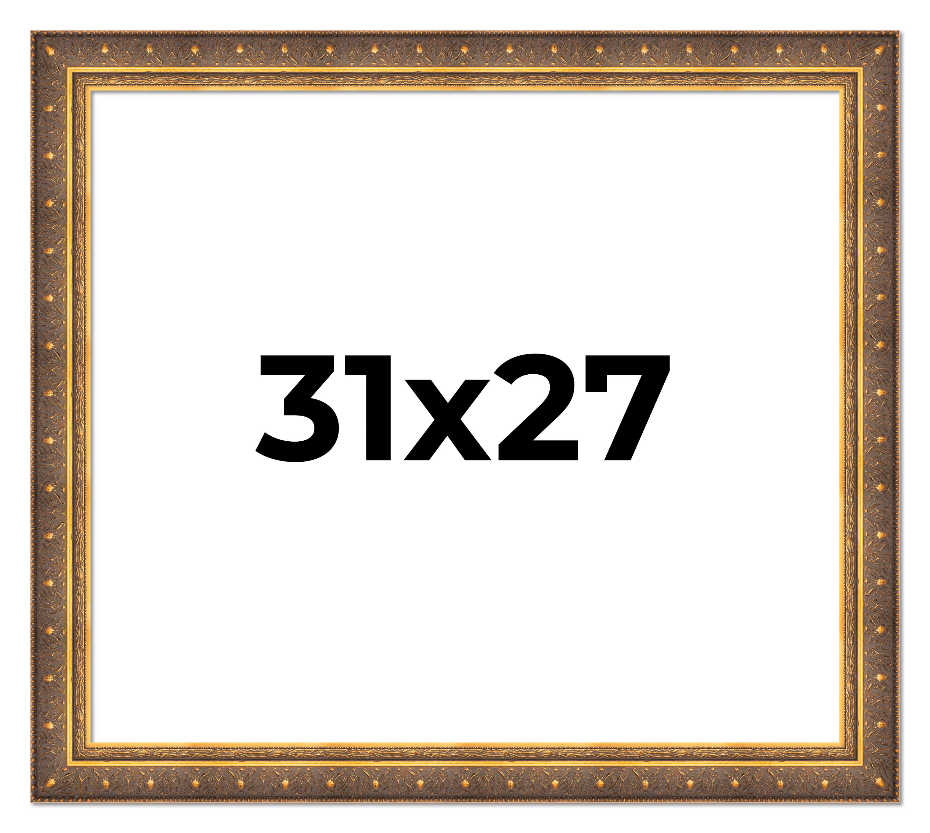 31x27 Frame Vintage Gold Solid Wood Picture Frame | 2.5 Inch Moulding ...