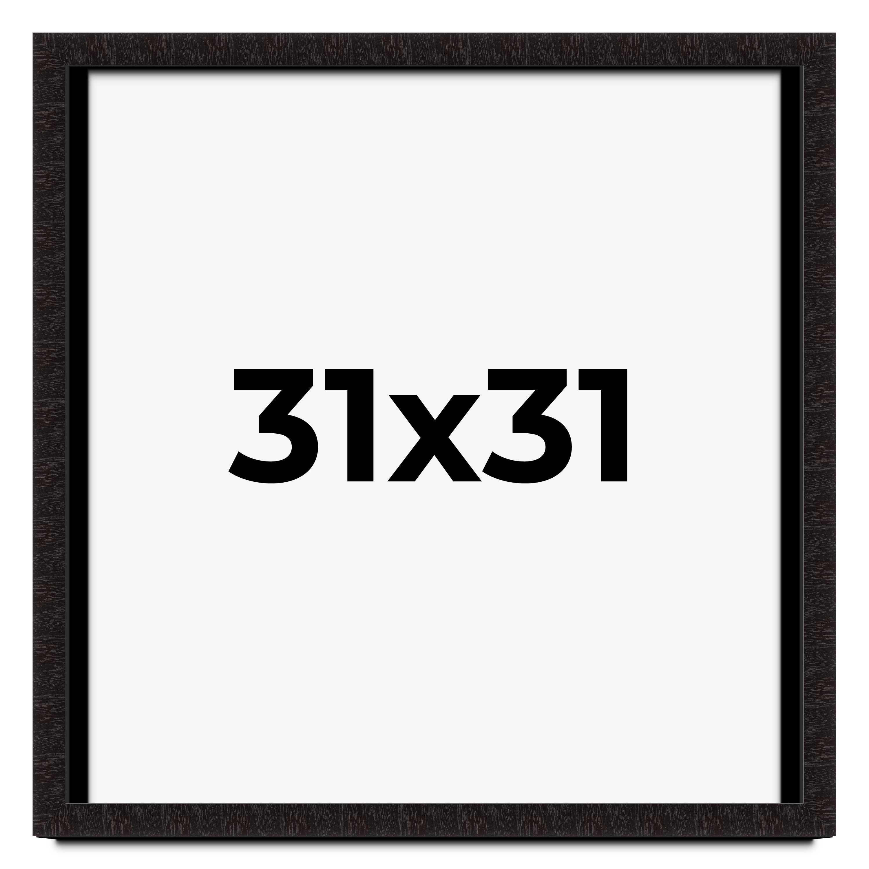 31x31 Shadow Box Black Solid Wood Display Picture Frame | 1 Inch Rabbet ...